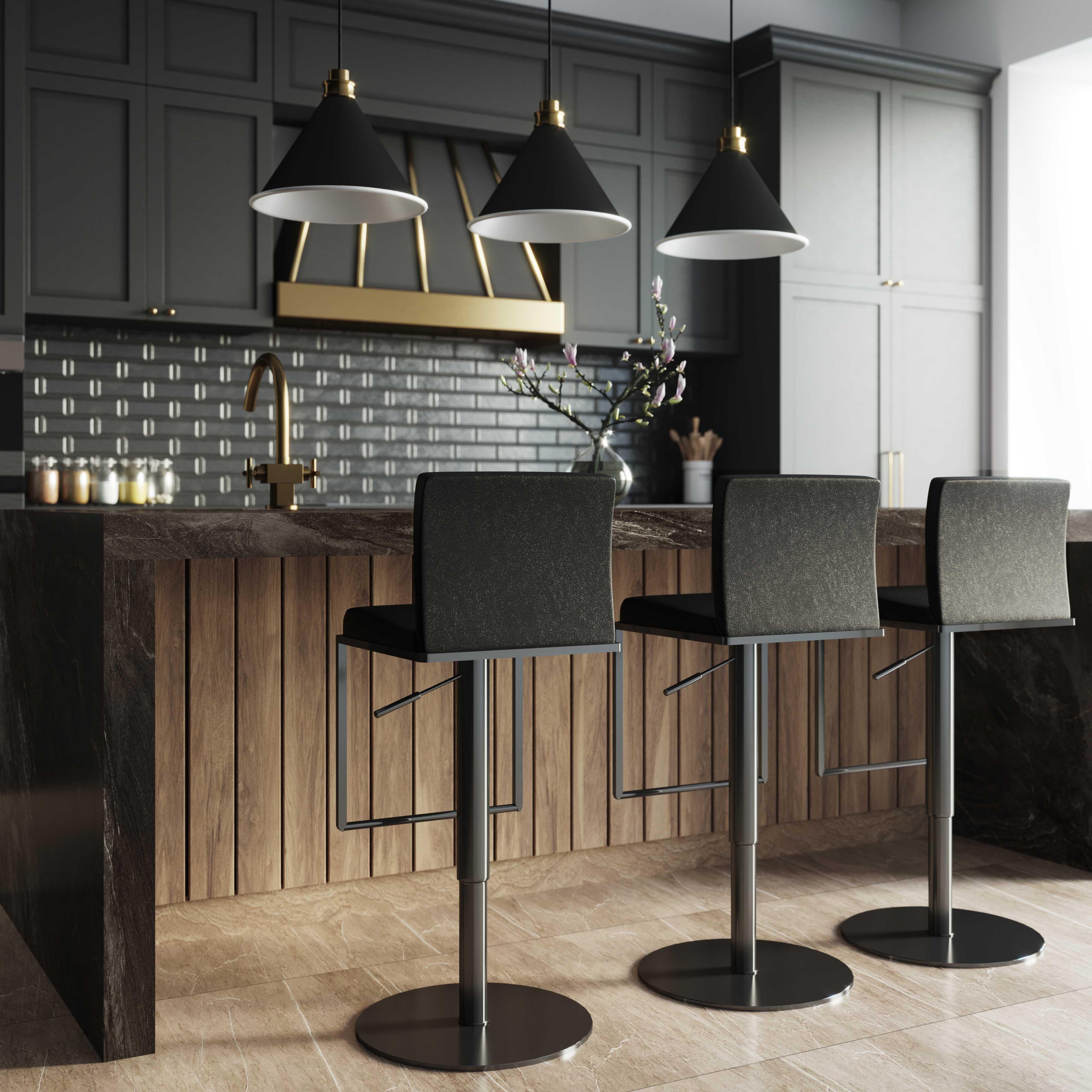 Click here for Amalfi Adjustable Height Bar Stool  Black/Black prices