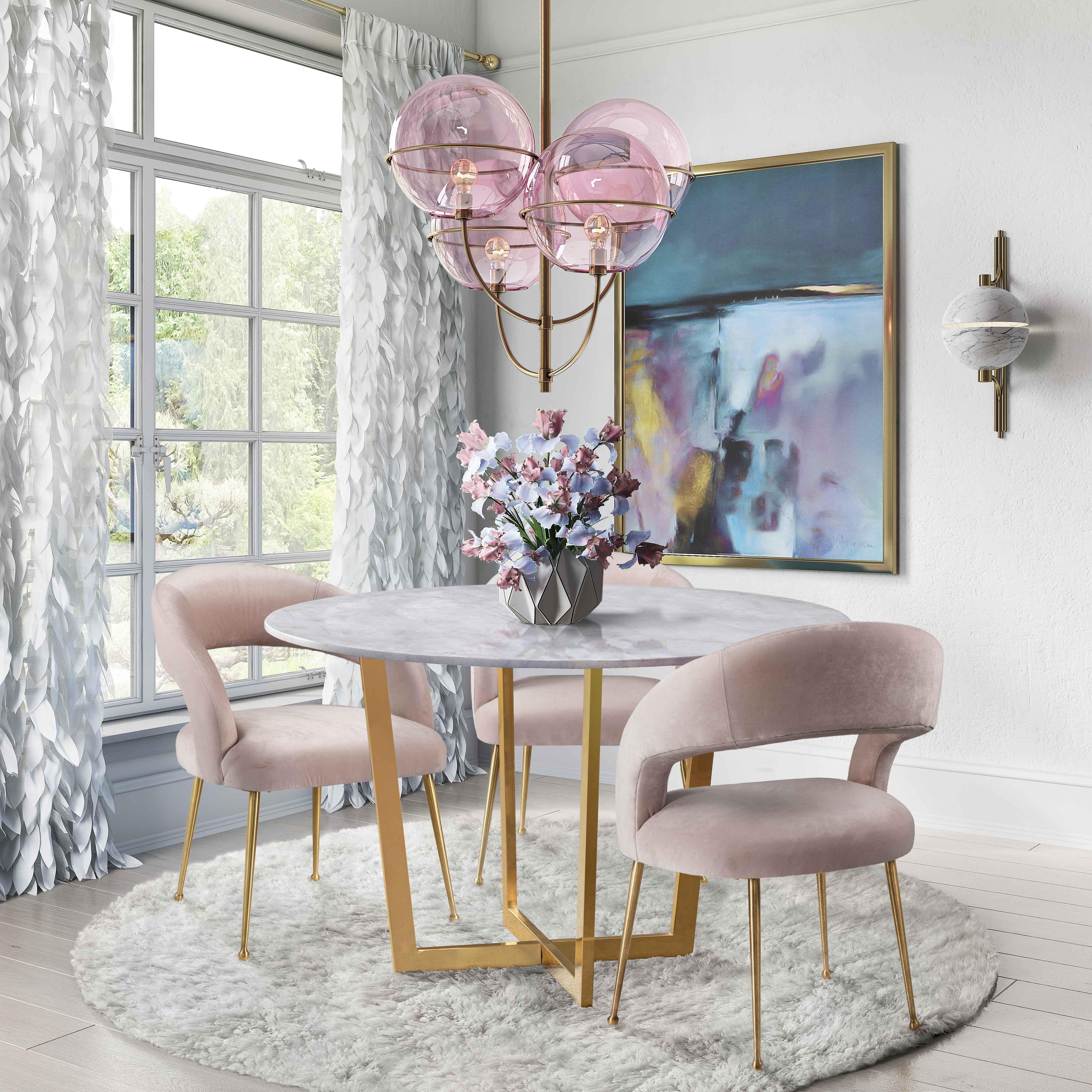Click here for Rocco Dining Chair  Pink/Gold prices