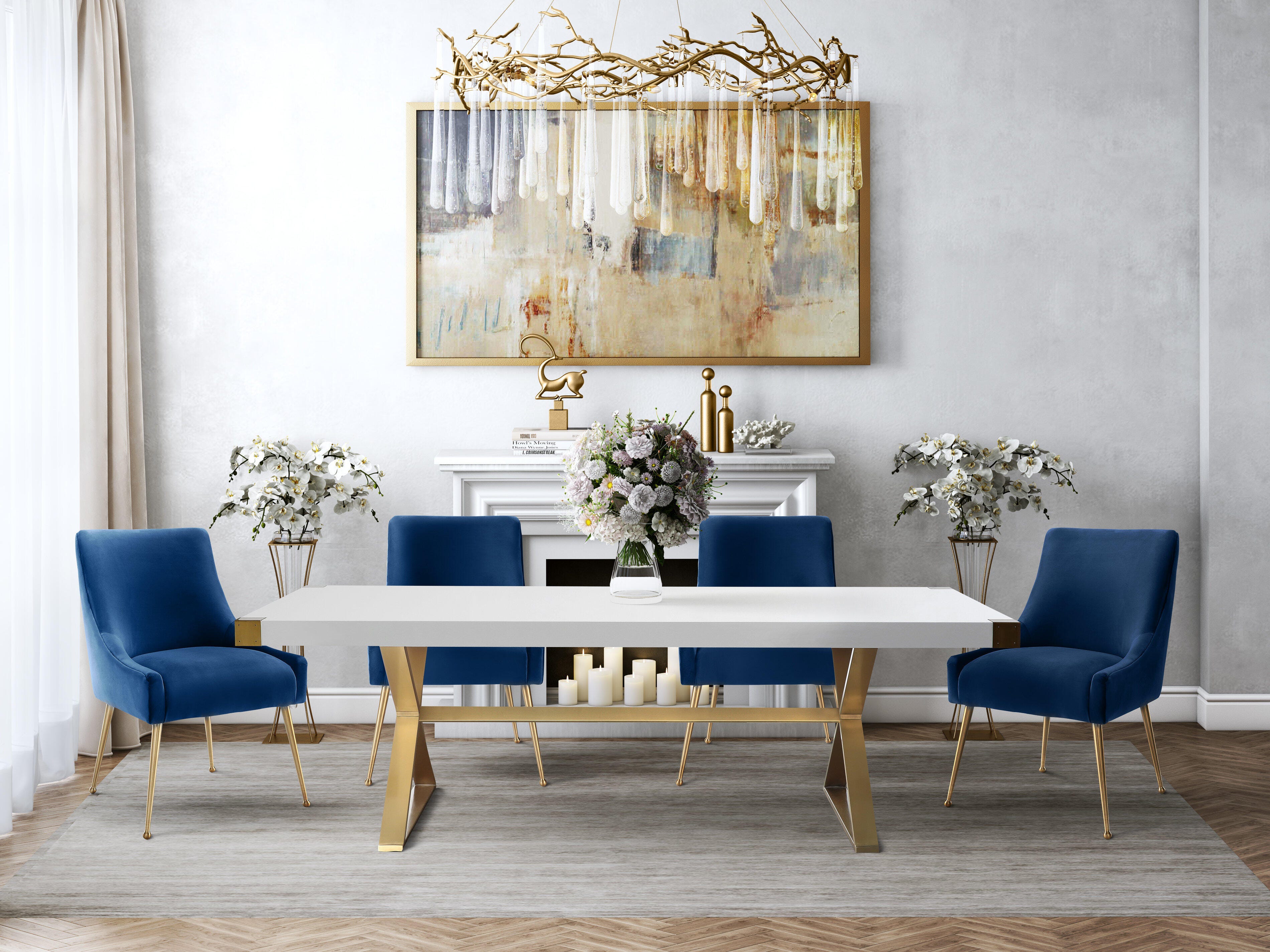 Click here for Beatrix Side Chair  Blue/Gold prices