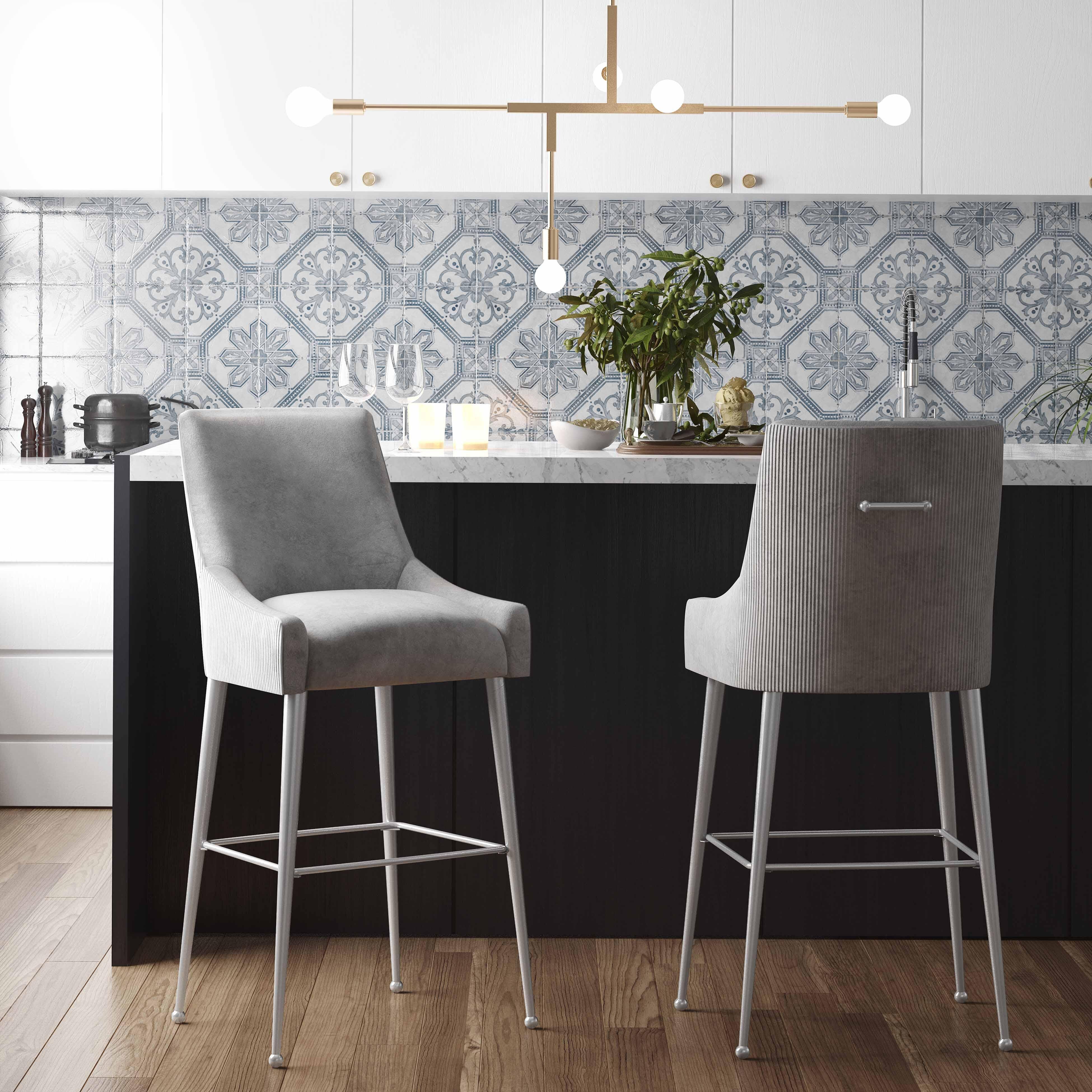 Click here for Beatrix Counter Height Bar Stool  Gray/Silver prices