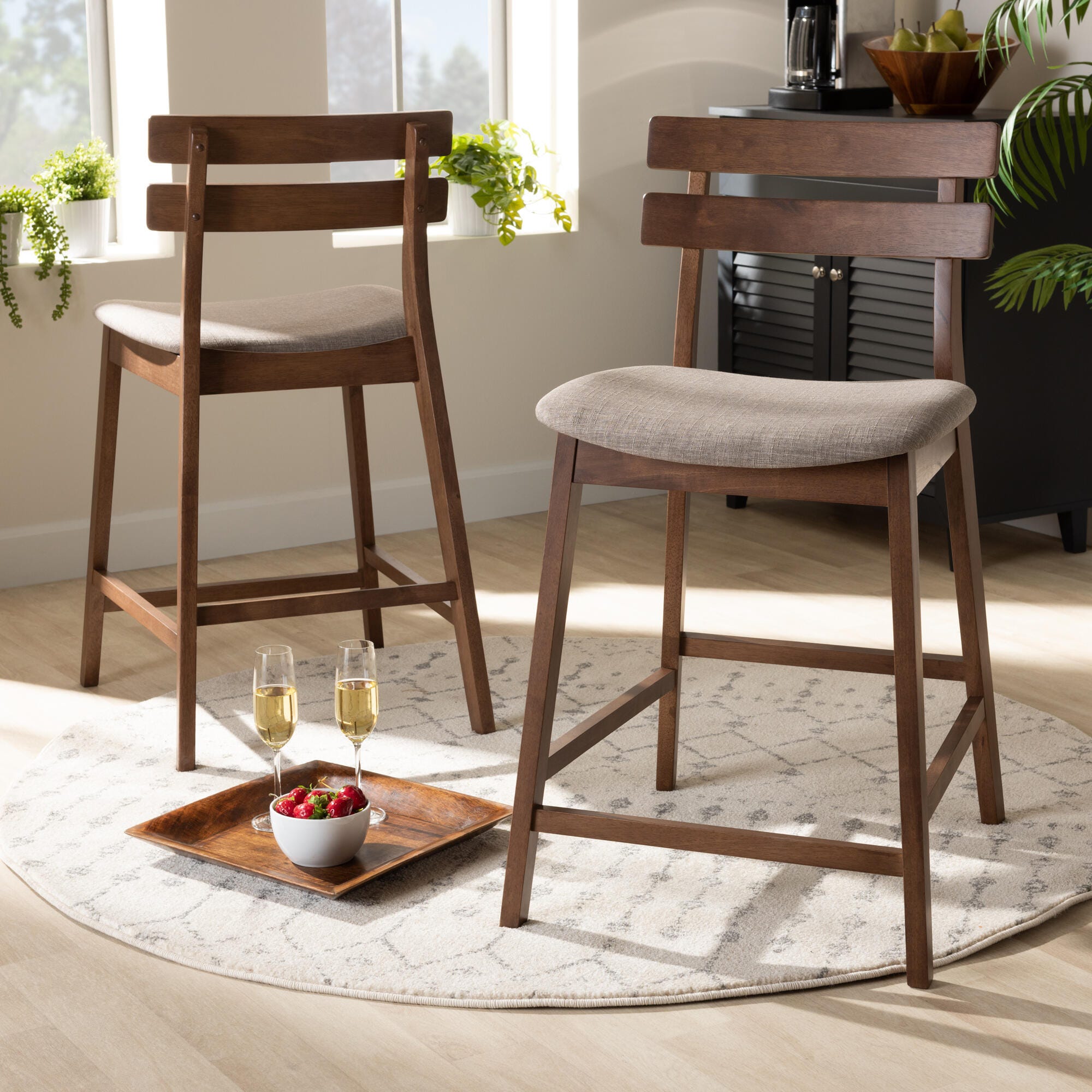 Click here for Baxton Studio Larine Counter Height Bar Stools (Se... prices