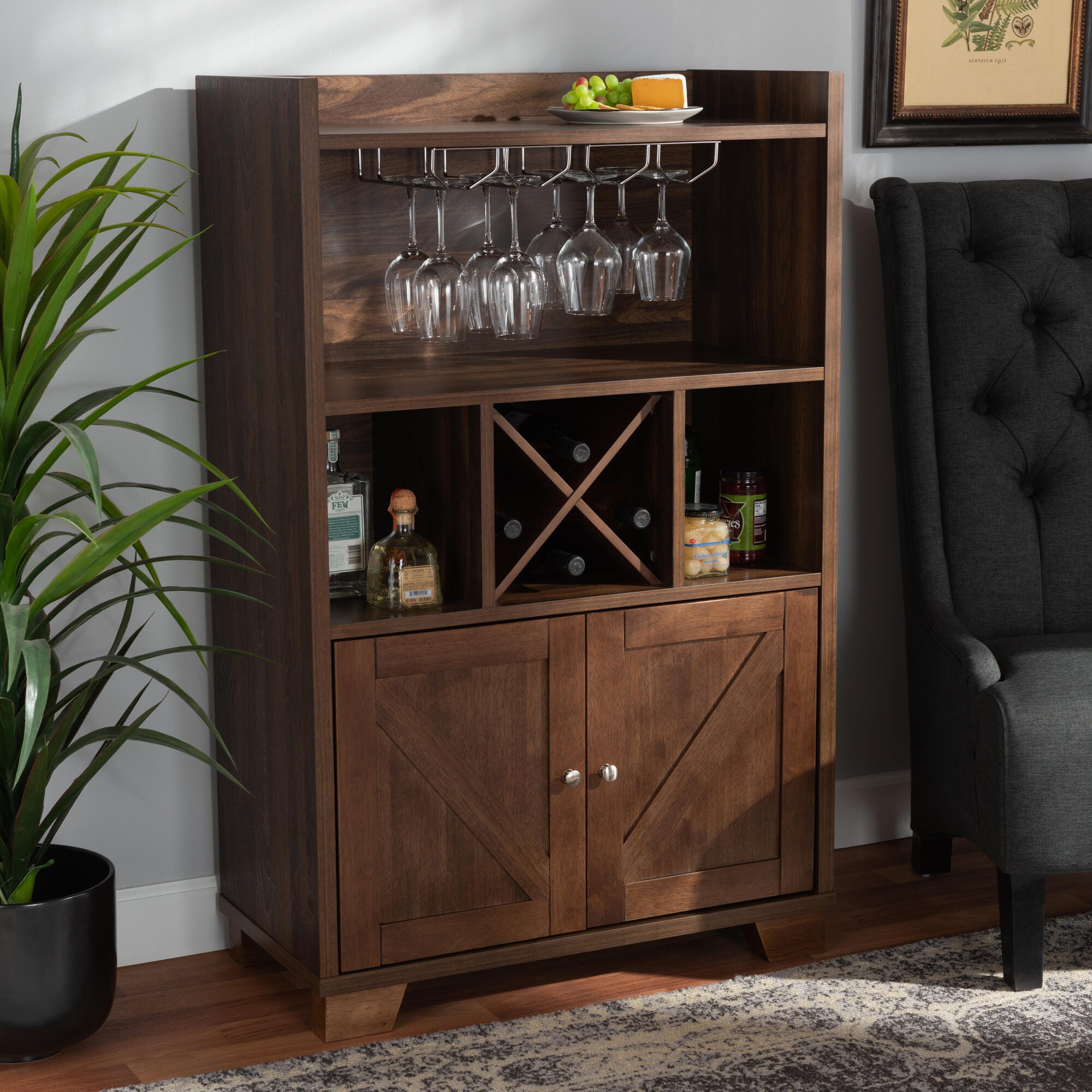 Click here for Baxton Studio Carrie Wine Storage Cabinet  Brown prices