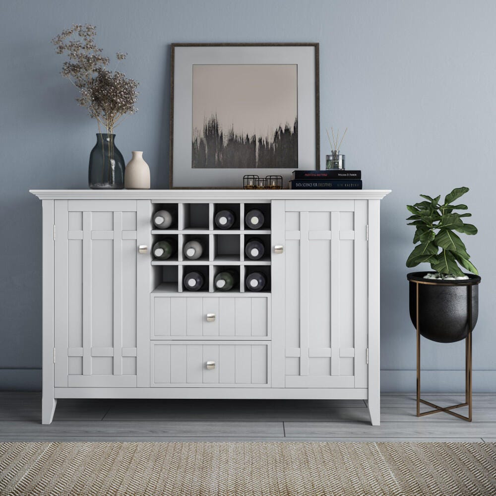Click here for Bedford Wide Sideboard Buffet and Wine Rack  White prices