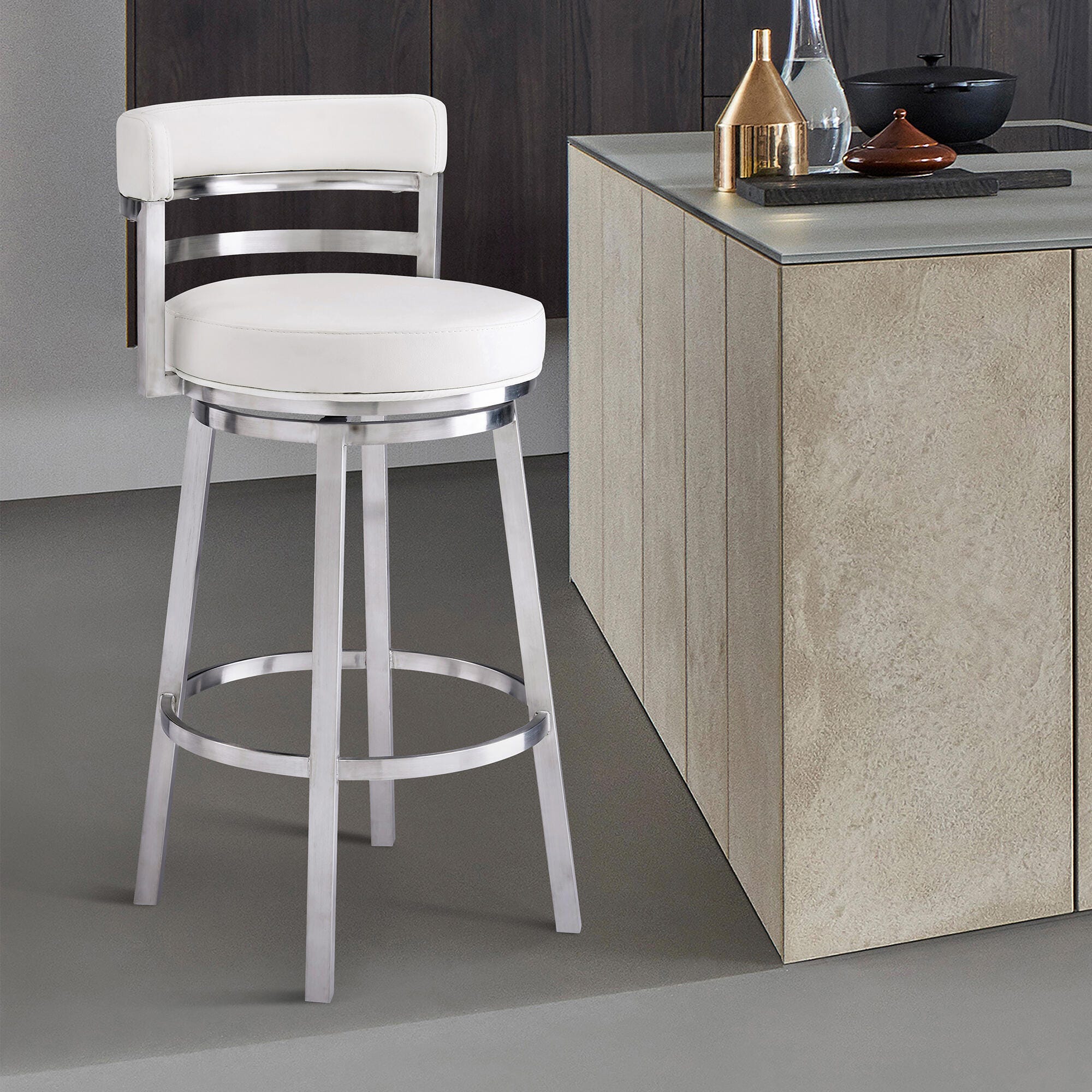 Click here for Mardid Counter Height Bar Stool  White prices