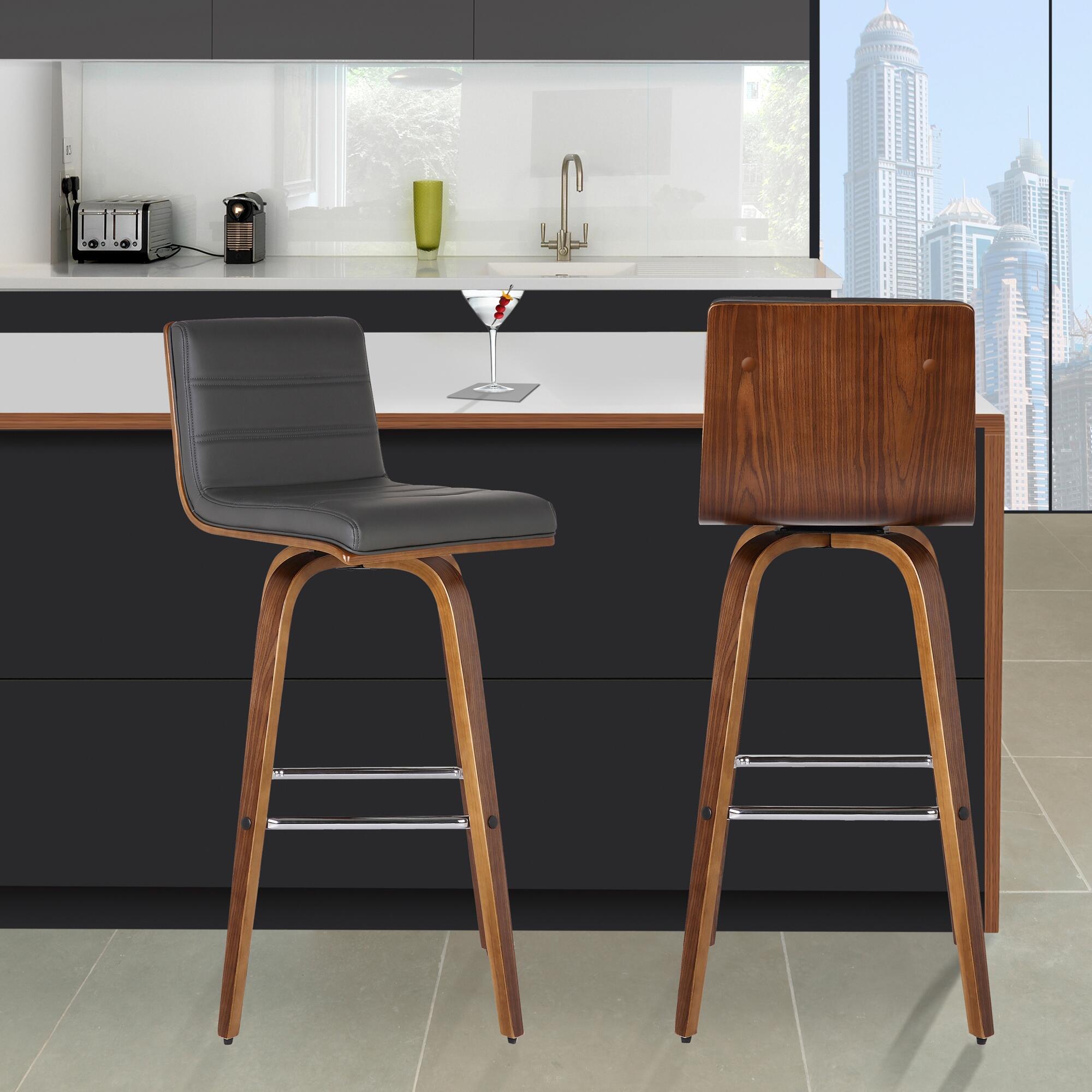 Click here for Vienna Counter Height Bar Stool  Gray/Walnut prices