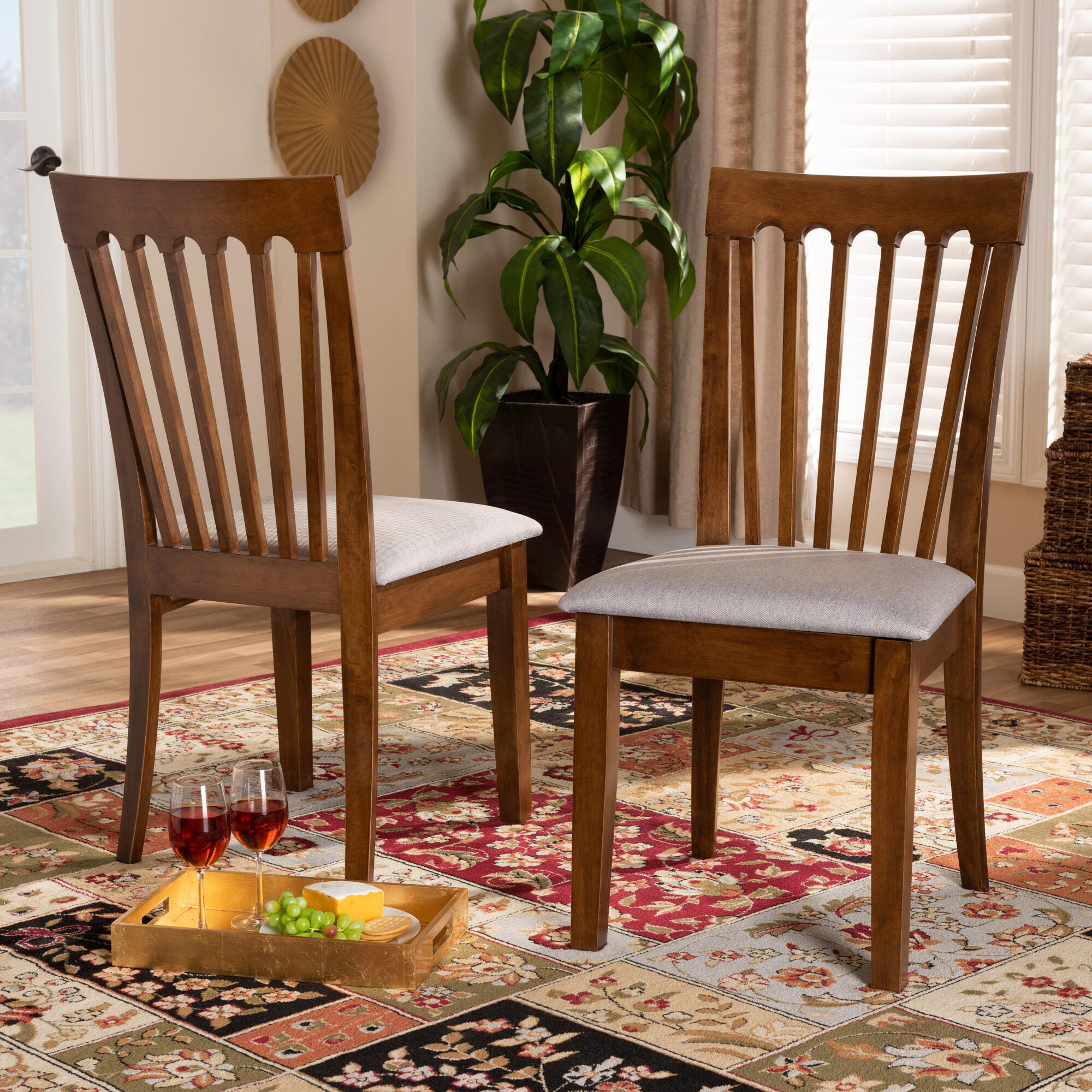 Click here for Baxton Studio Minette Dining Chairs (Set of 2)  Gr... prices