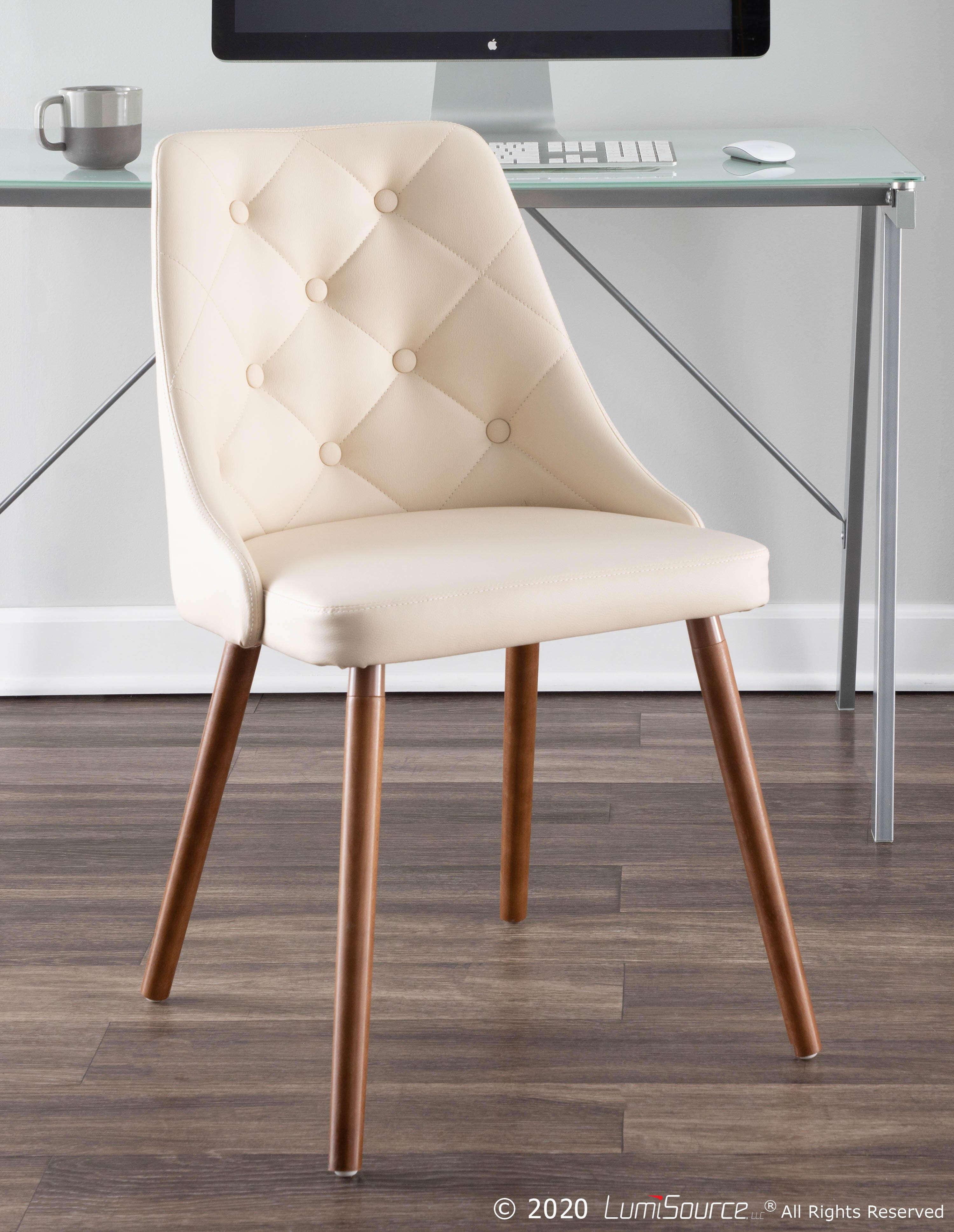Click here for LumiSource Giovanni Chair  Walnut/Cream prices