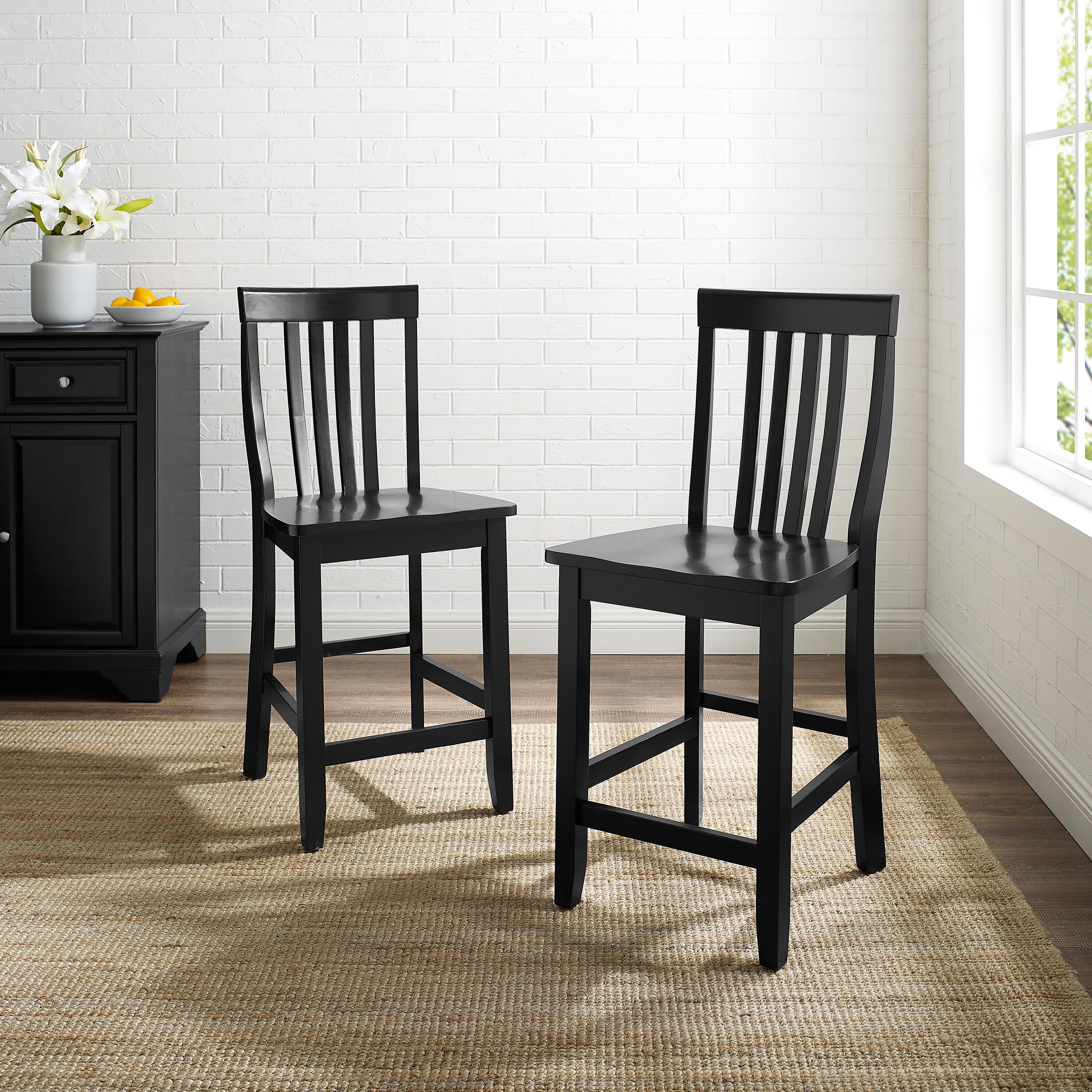 Click here for Schoolhouse Counter Stool (Set of 2)  Black prices