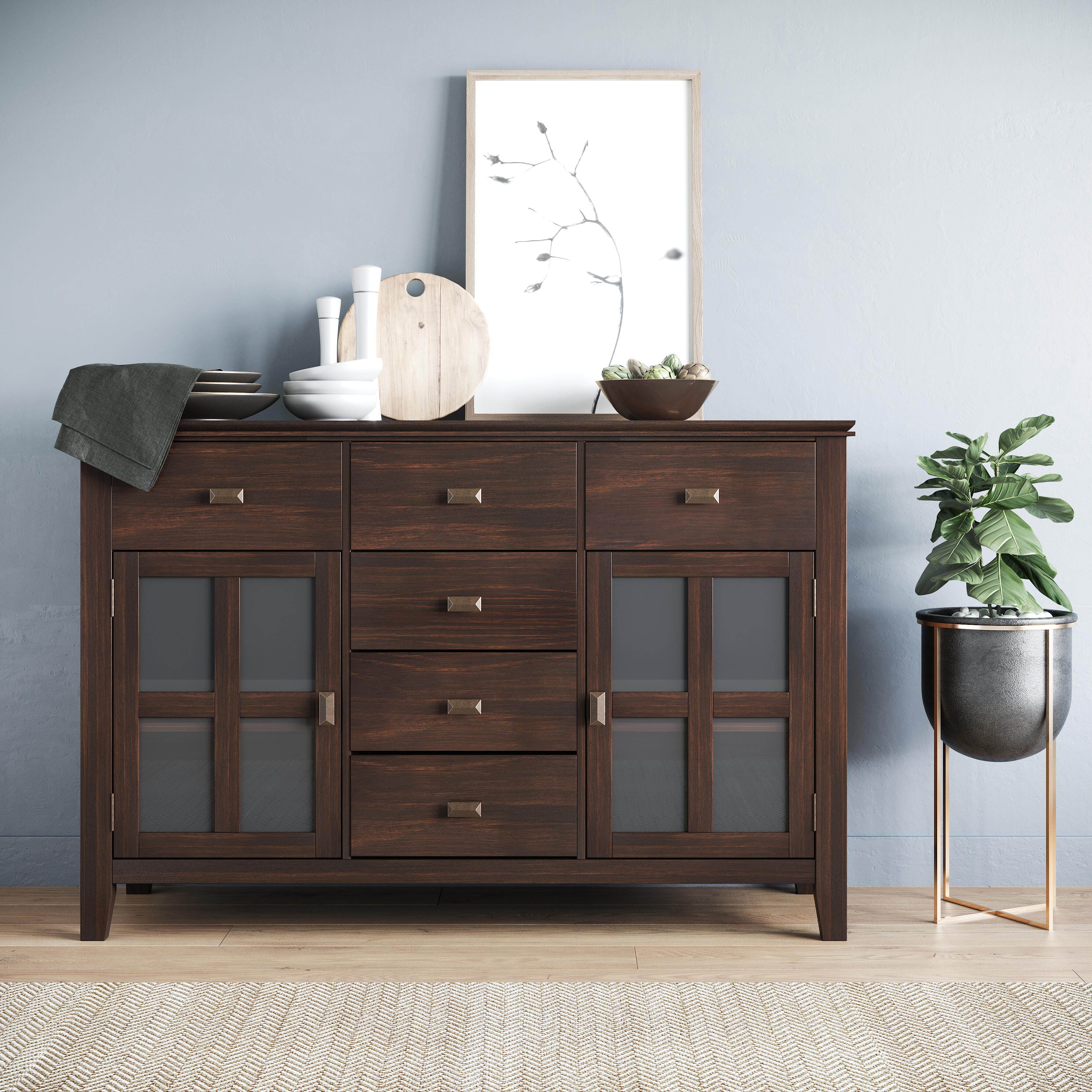 Click here for Simpli Home Artisan Buffet  Dark Chestnut Brown prices