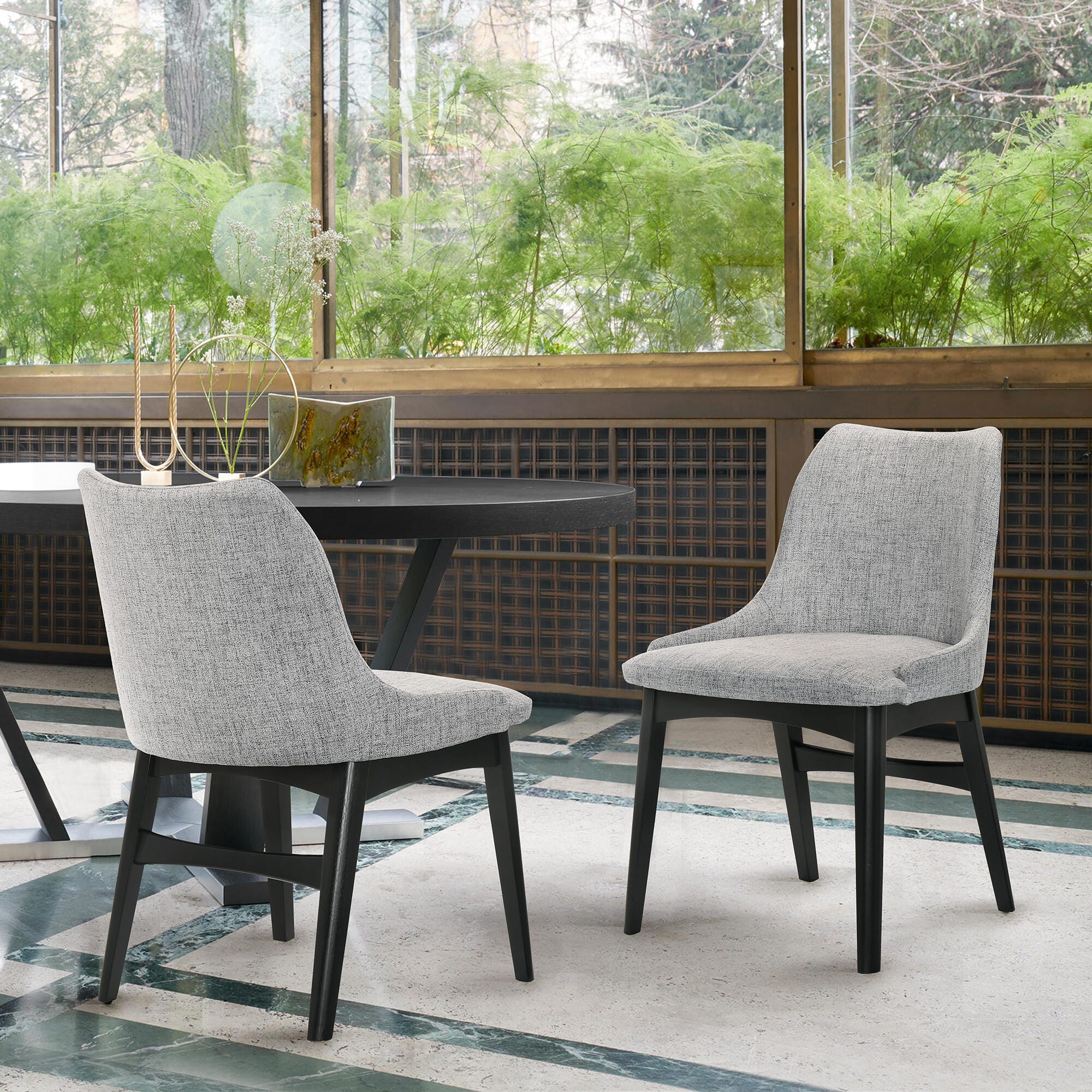 Click here for Azalea Dining Chair (Set of 2)  Gray/Black prices