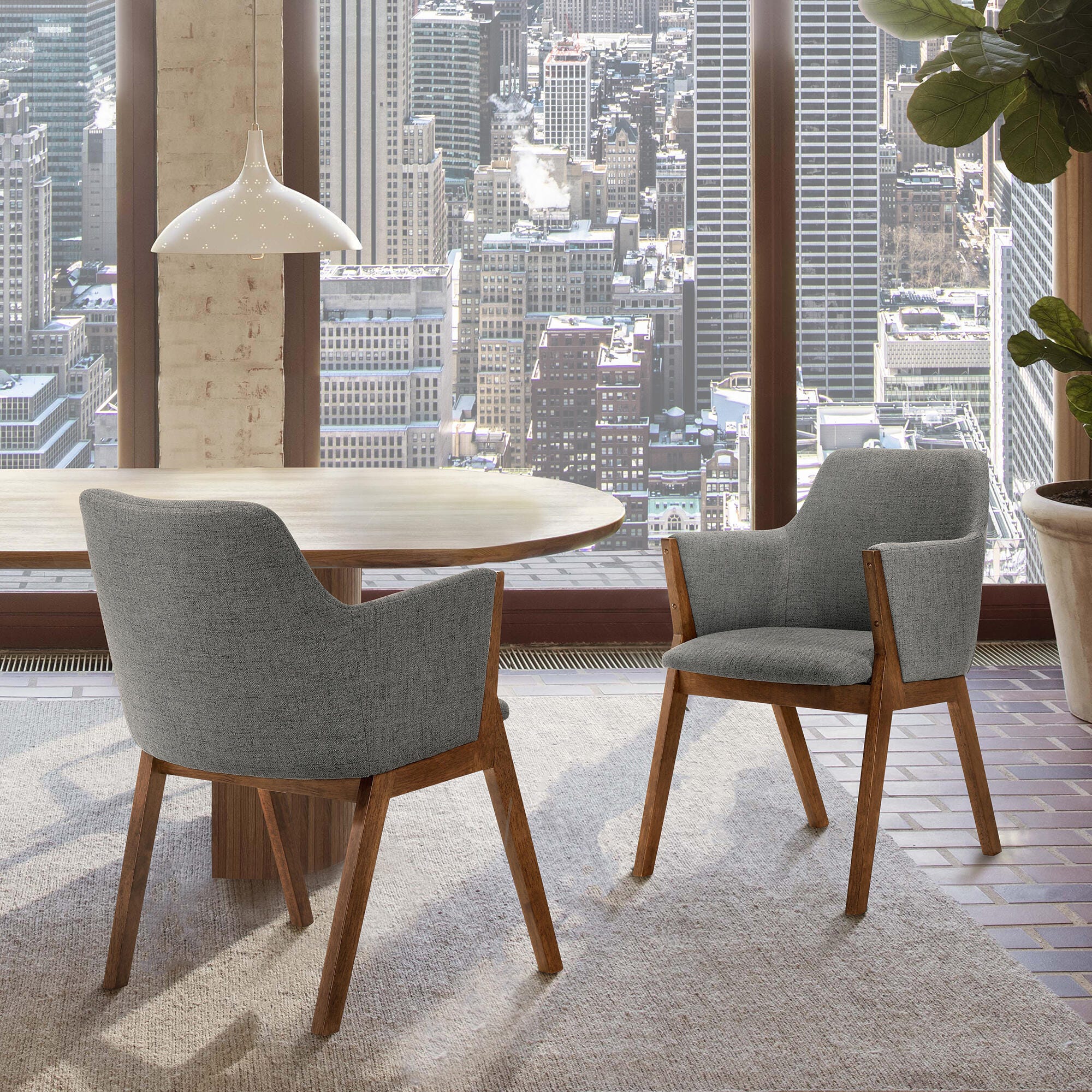 Click here for Renzo Dining Chair (Set of 2)  Charcoal/Walnut prices