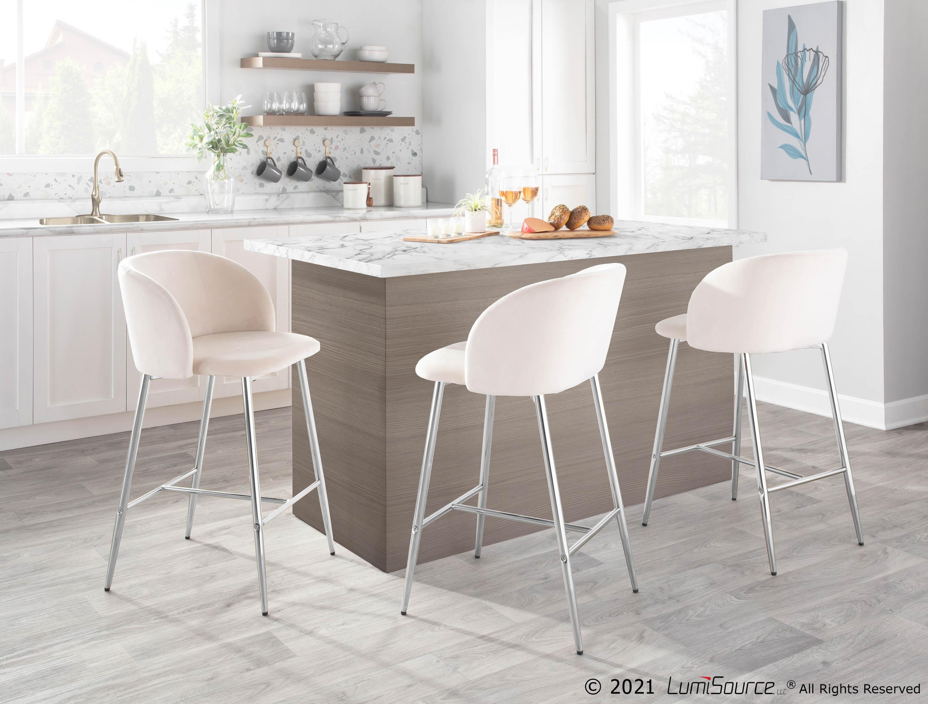 Click here for Fran Counter Stool (Set of 2)  Chrome/Cream prices