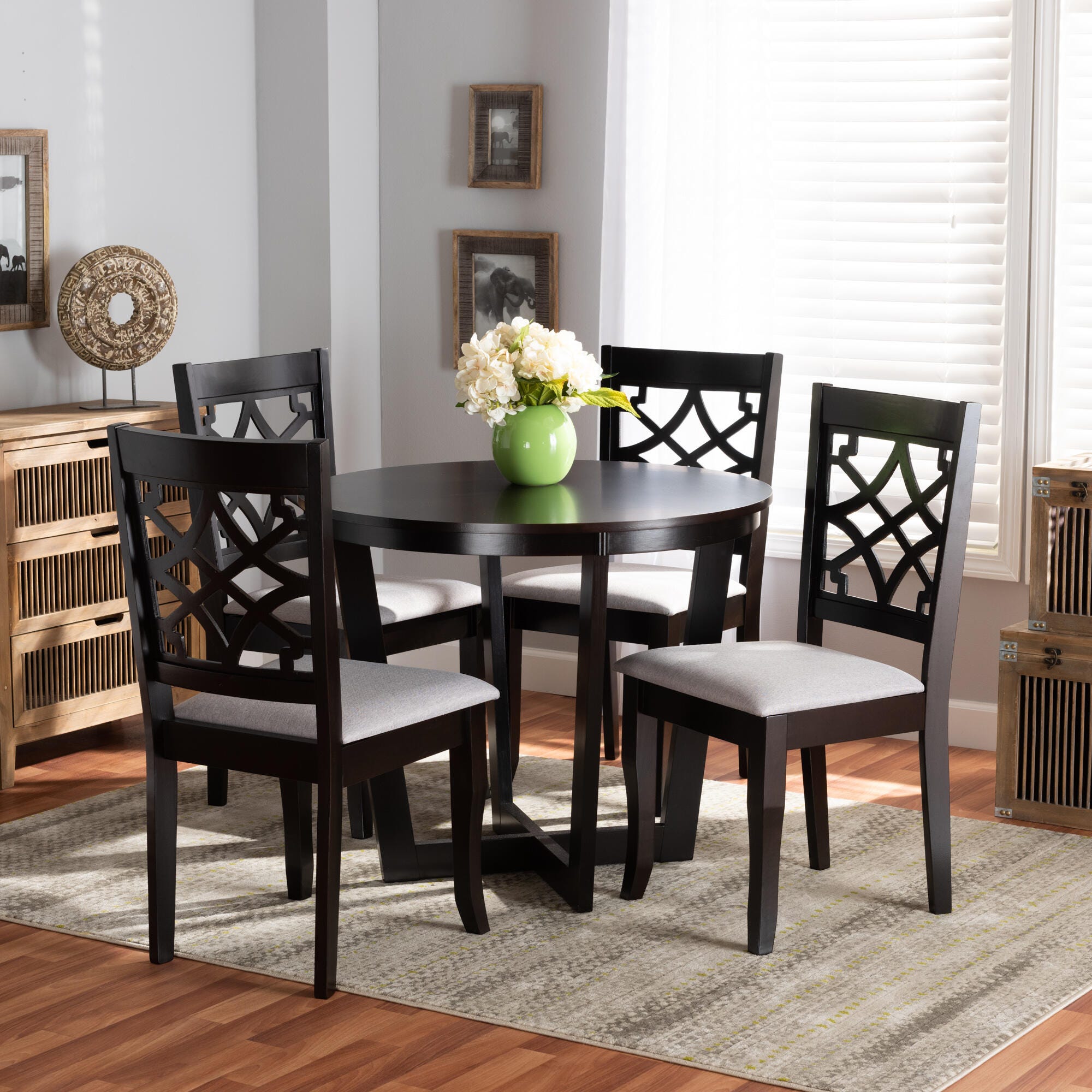 Click here for Baxton Studio Tricia 5 Piece Dining Set   Gray/Dar... prices