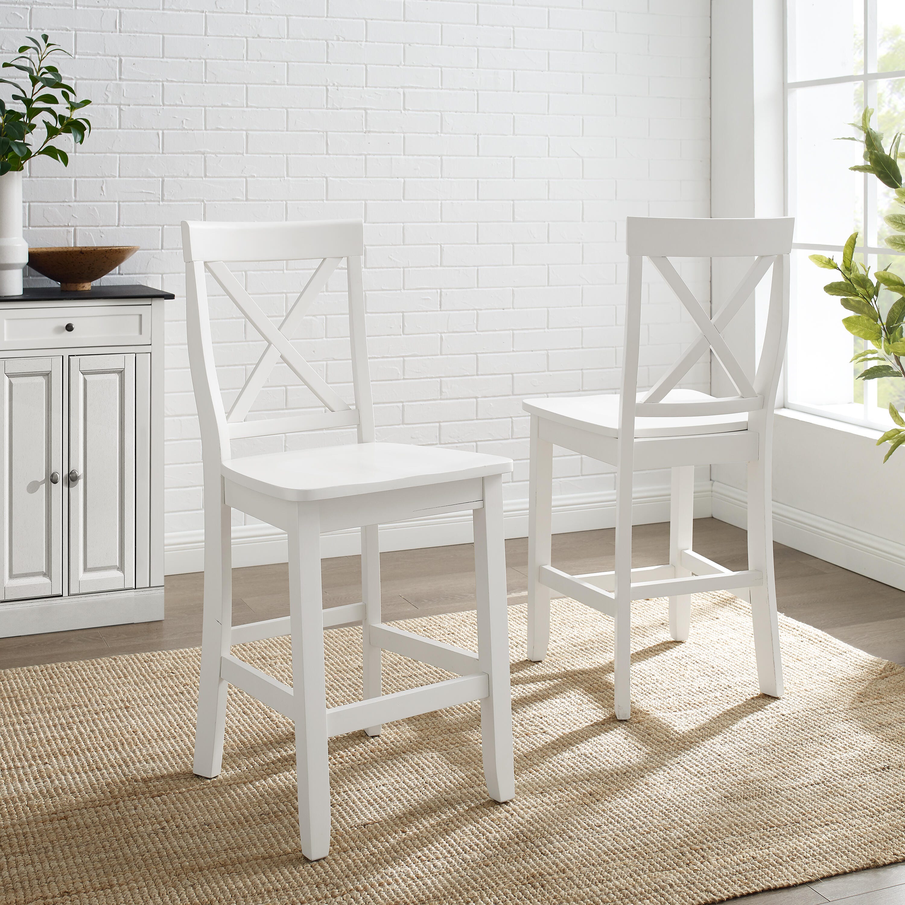 Click here for X-Back Counter Stool Set  White prices