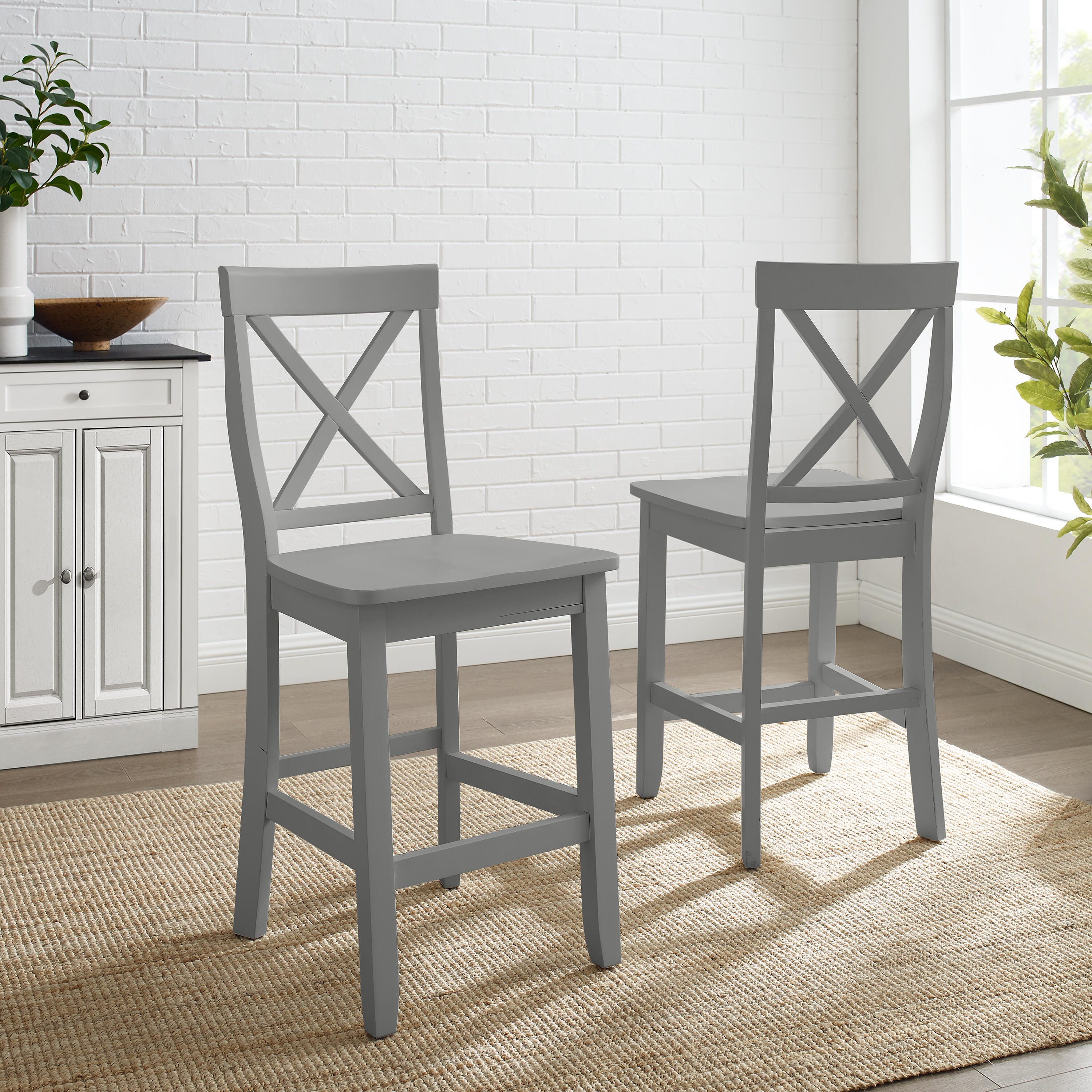 Click here for X-Back Counter Stool Set  Gray prices