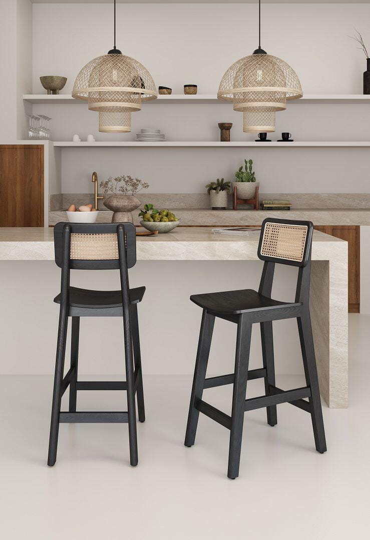 Click here for Versailles Counter Stool  Black/Natural prices