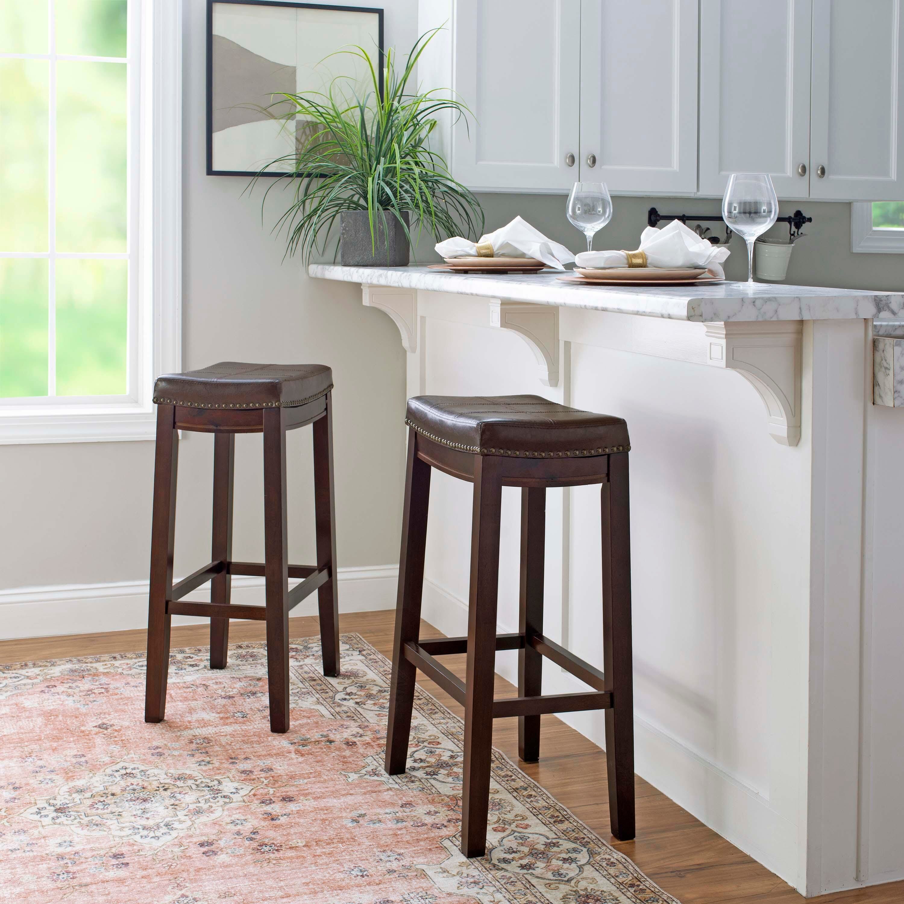 Click here for Linon Claridge Bar Stools (Set of2)  Black/Brown prices