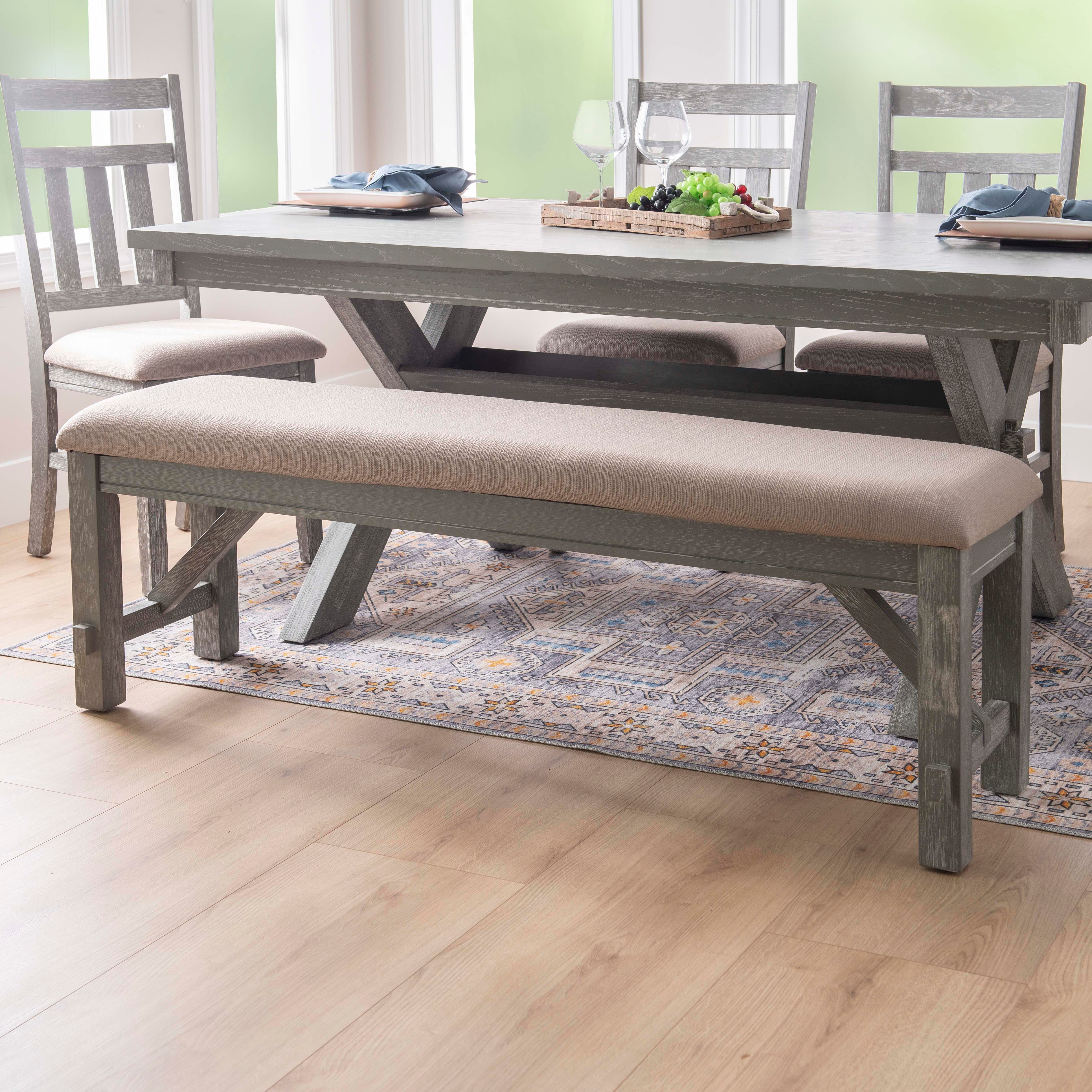Click here for Linon 60 Benton Dining Bench  Weathered Gray prices