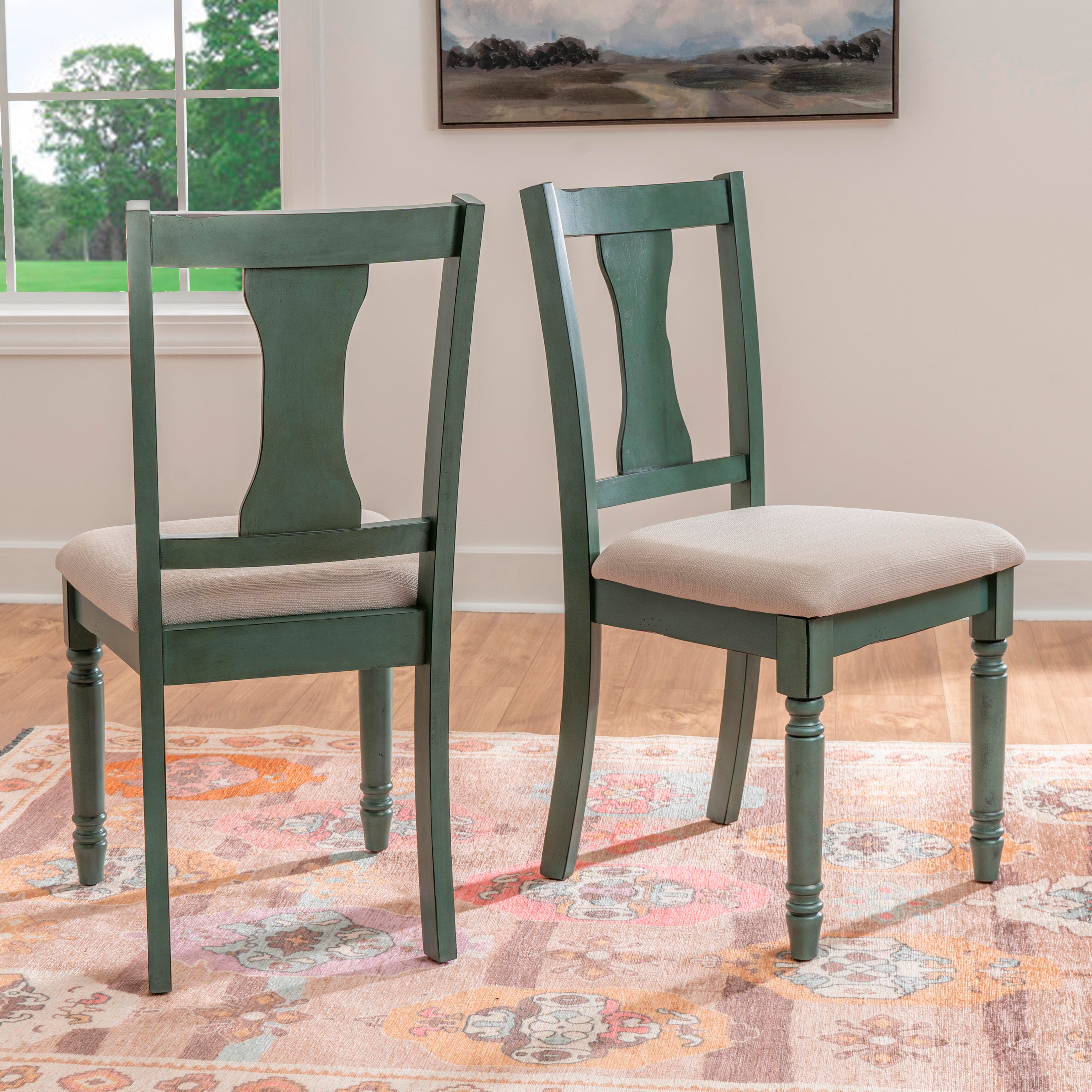 Click here for Linon Wesley Dining Chairs (Set of 2)  Teal Blue prices
