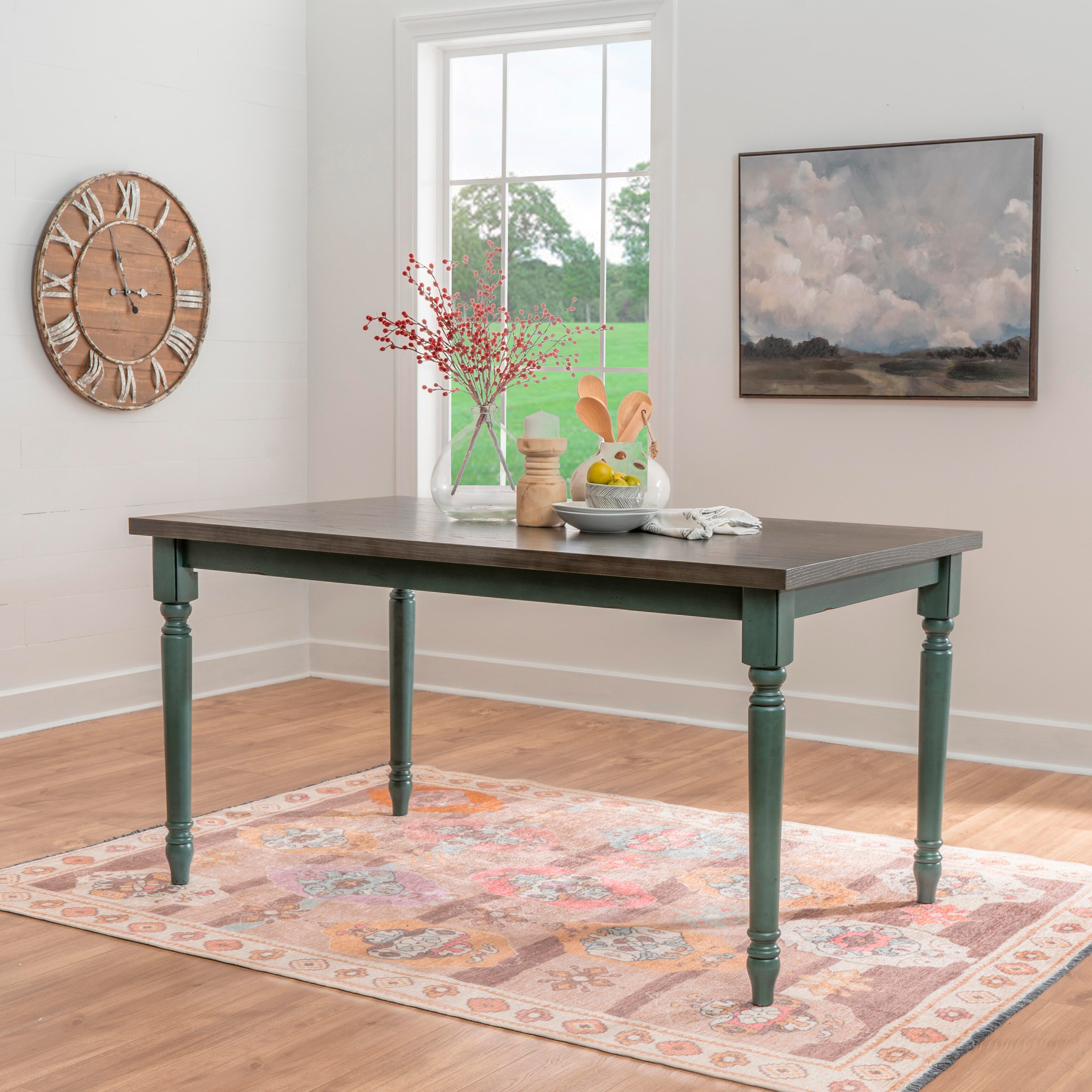Click here for Linon Wesley Dining Table  Teal Blue prices
