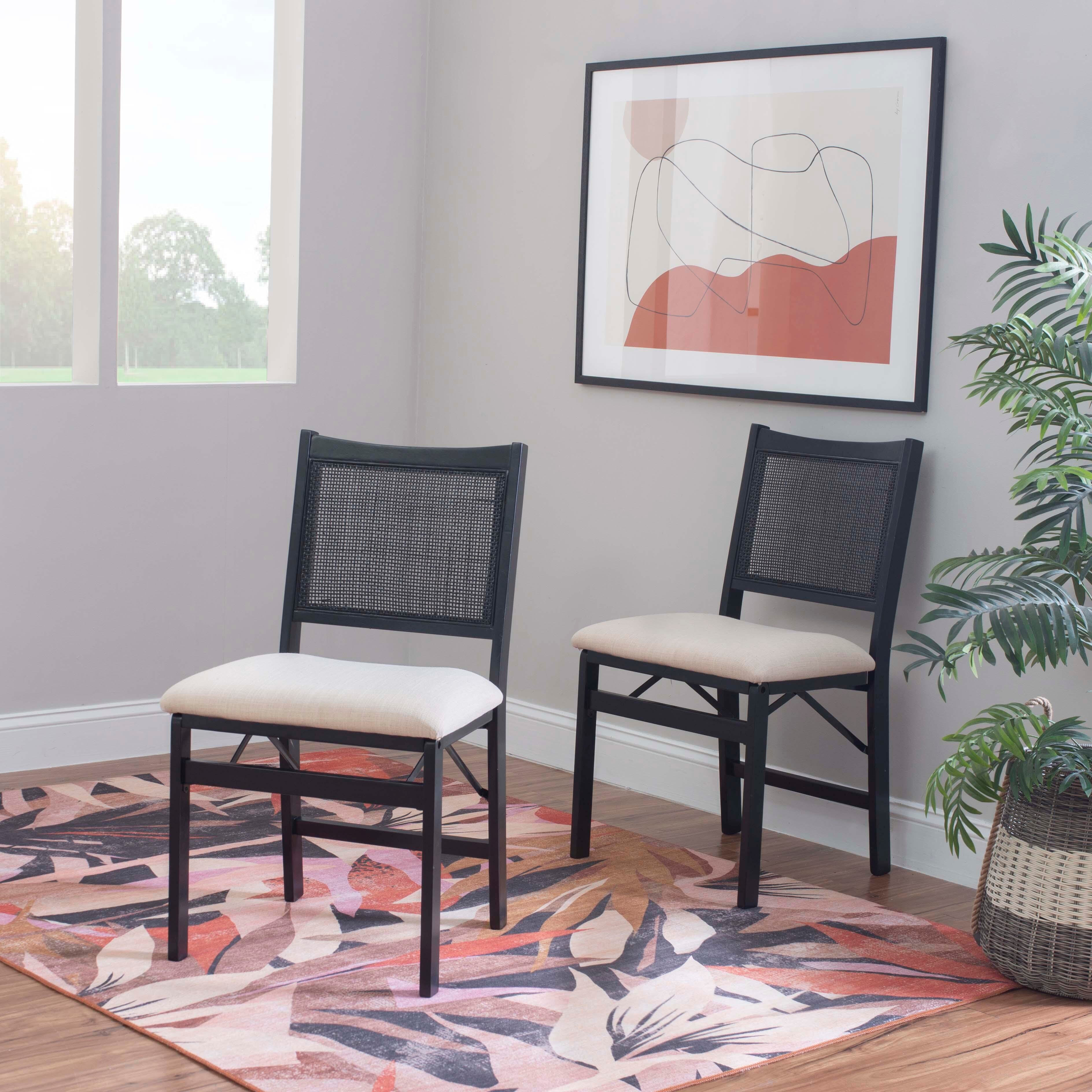 Click here for Linon Pacey Cane Folding Chair  Black prices