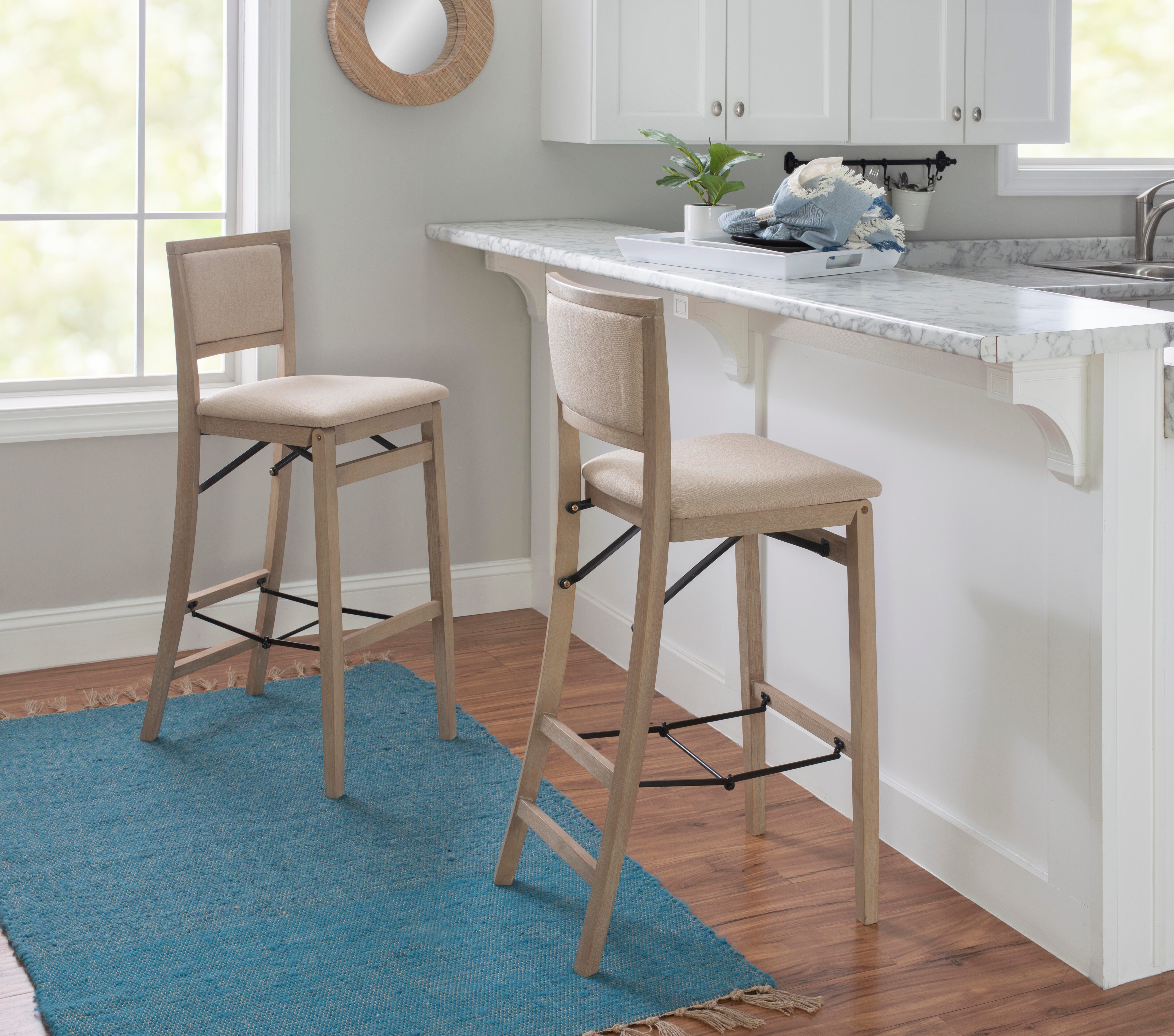 Click here for Linon Keira Pad Back Folding Bar Stool  Gray Wash prices