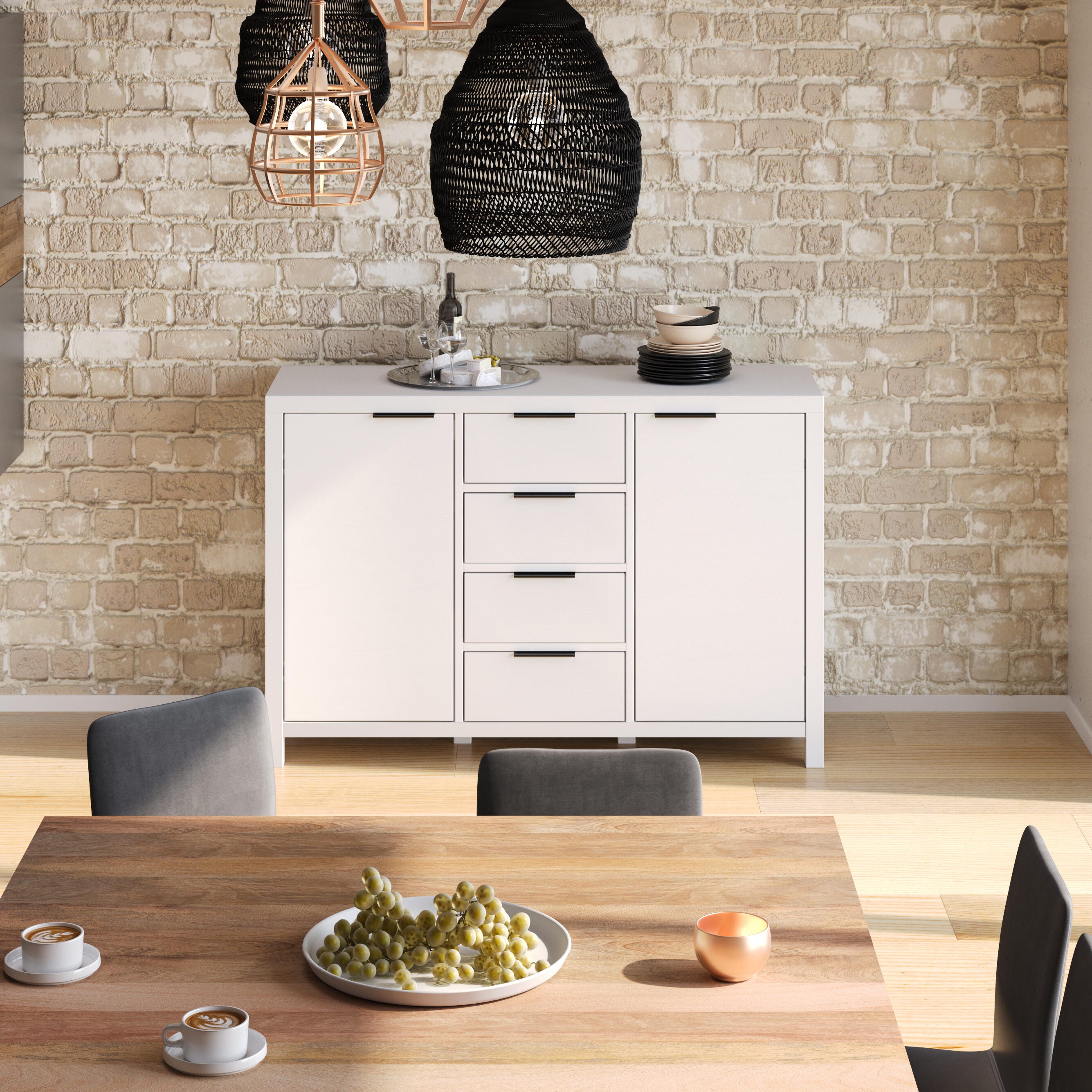 Click here for Simpli Home Hollander Sideboard Buffet  White prices