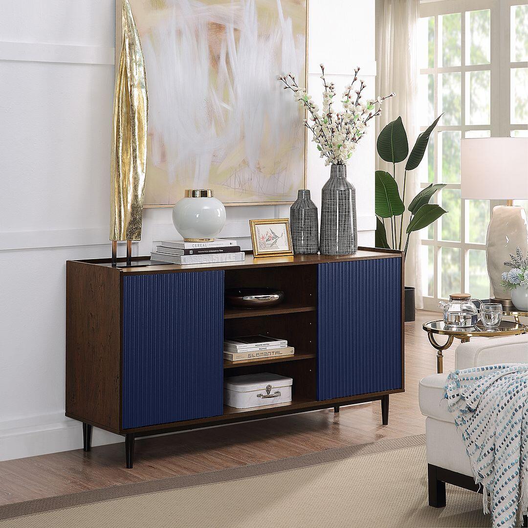 Click here for Duane Ribbed Sideboard  Dark Brown/Navy Blue prices