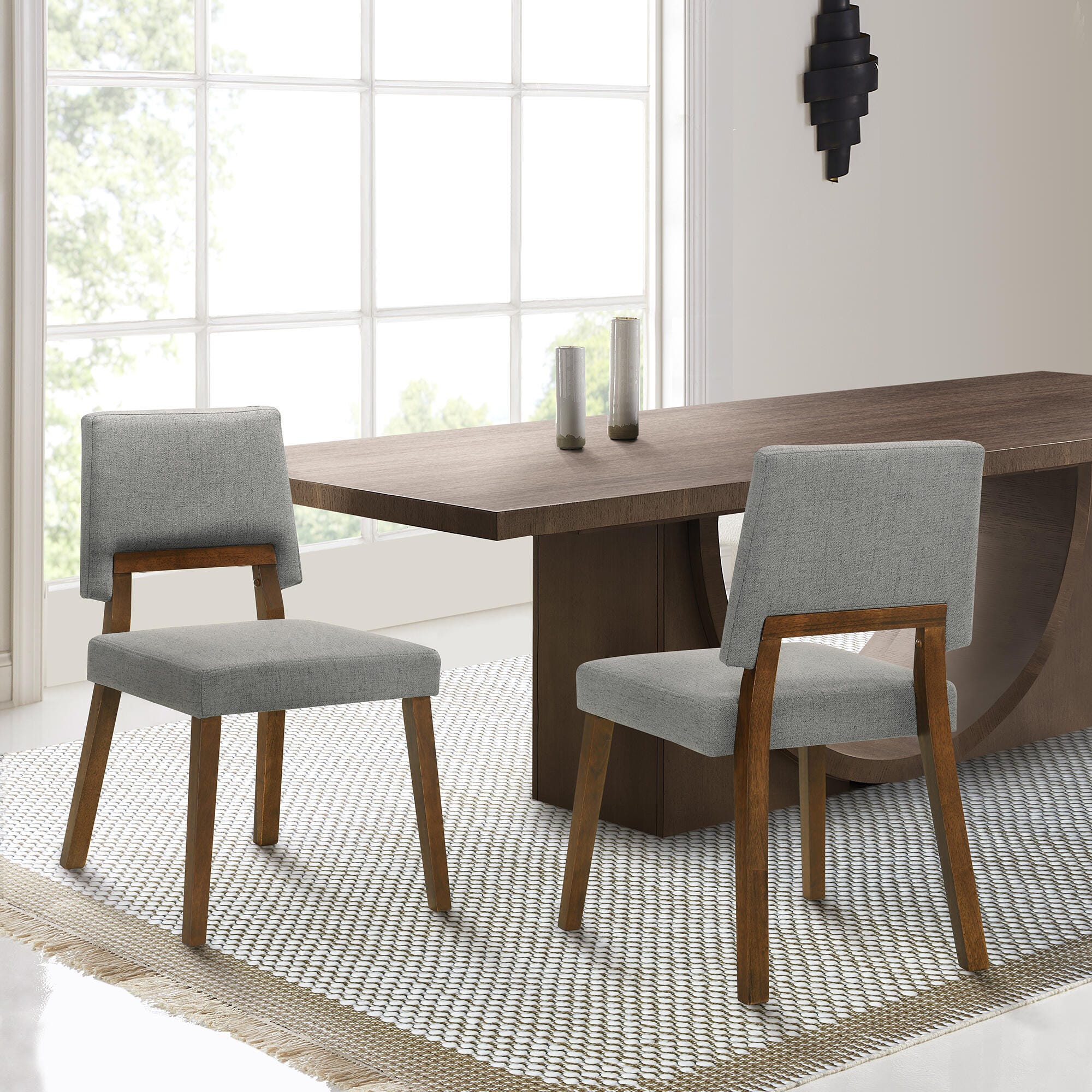 Click here for Channell Dining Chair (Set of 2)  Charcoal/Walnut prices