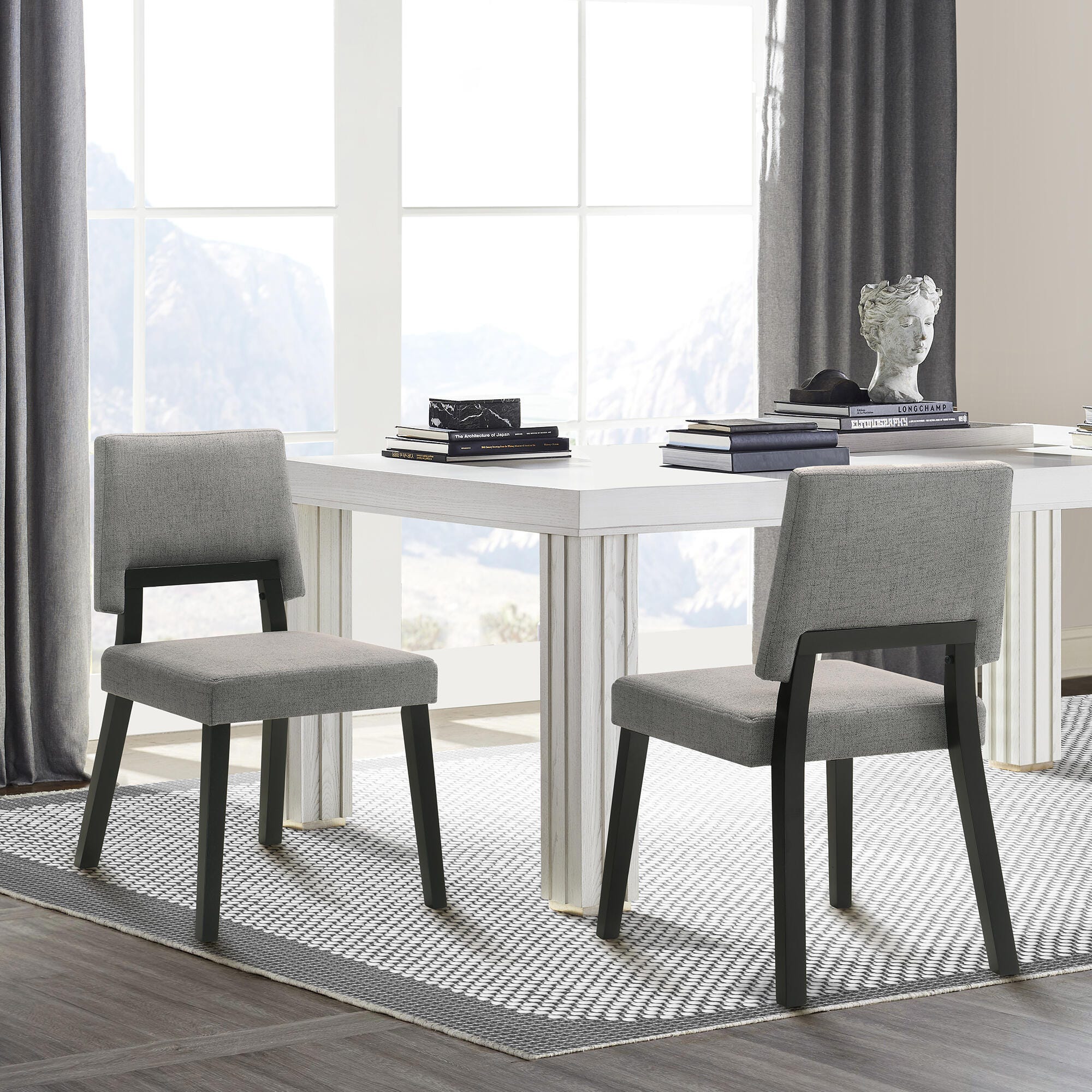 Click here for Channell Dining Chair (Set of 2)  Charcoal/Black prices