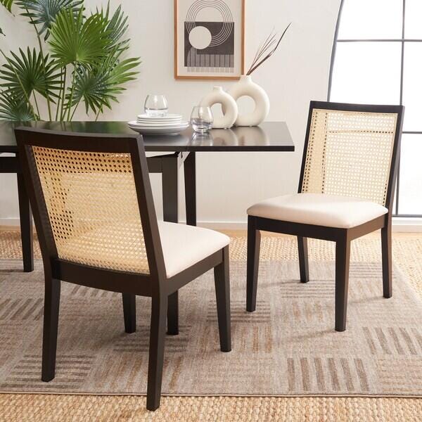 Click here for Safavieh Levy Dining Chair (Set of 2)  Black/Beige... prices