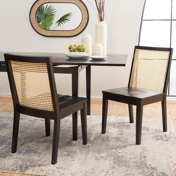 Click here for Safavieh Levy Dining Chair (Set of 2)  Black/Natur... prices