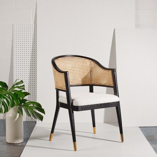 Click here for Safavieh Rogue Rattan Dining Chair  Black/Natural prices