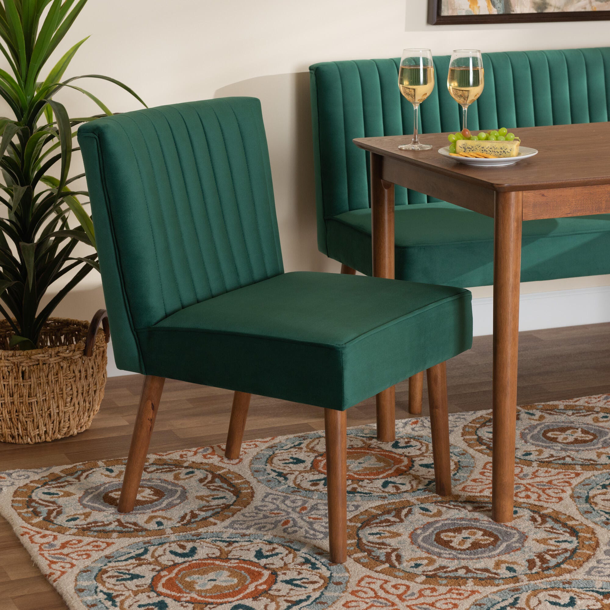 Click here for Baxton Studio Alvis Dining Chair  Emerald Green/Wa... prices