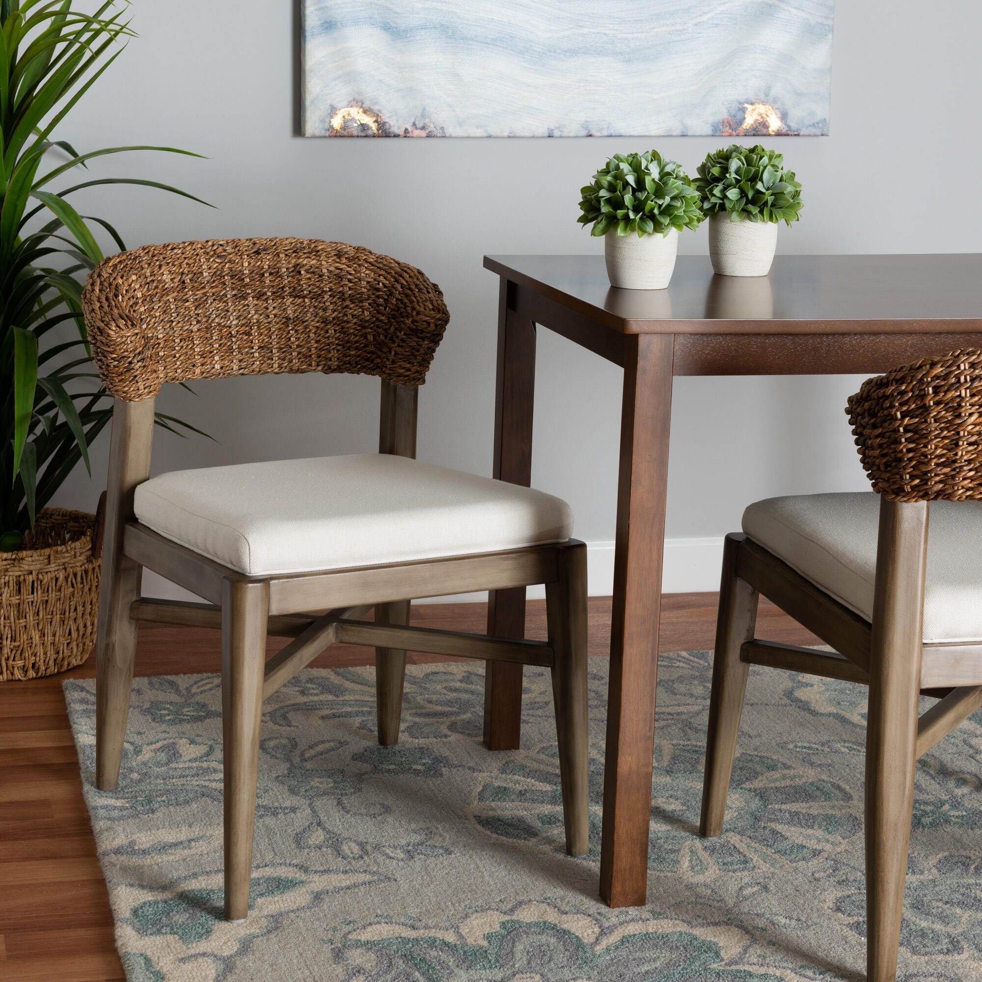 Click here for bali & pari Chloe Dining Chair  White/Natural/Waln... prices