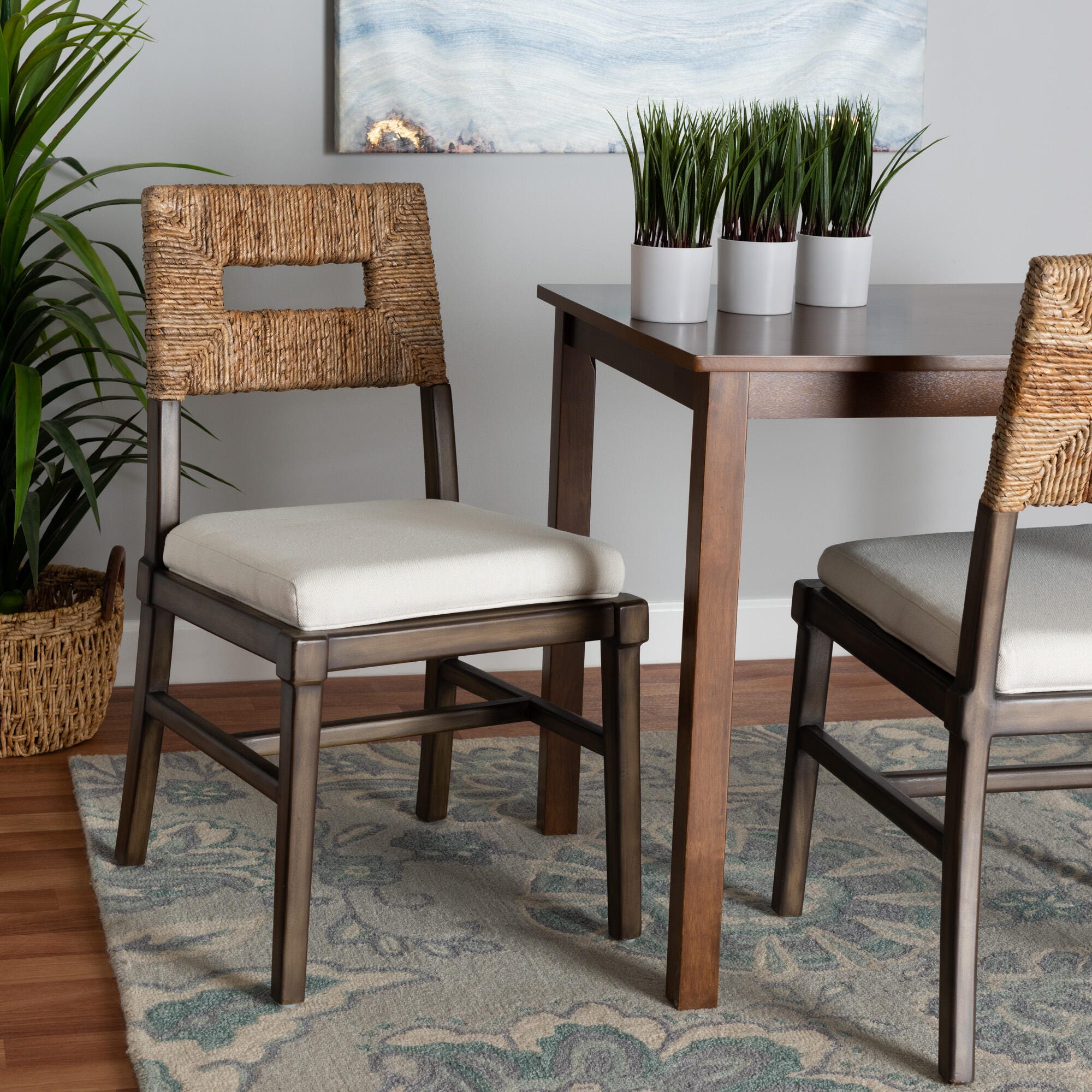 Click here for bali & pari Porsha Dining Chair  White/Natural/Wal... prices