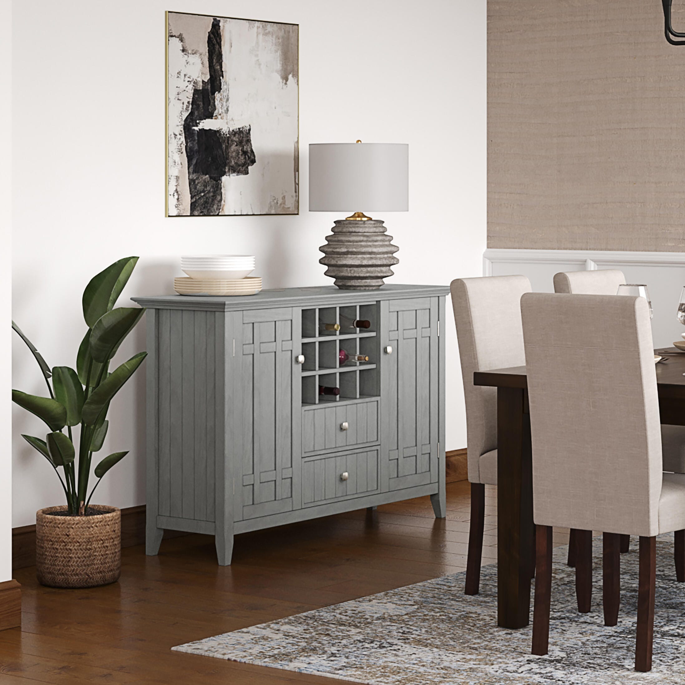 Click here for Simpli Home Bedford Sideboard Buffet  Fog Gray prices