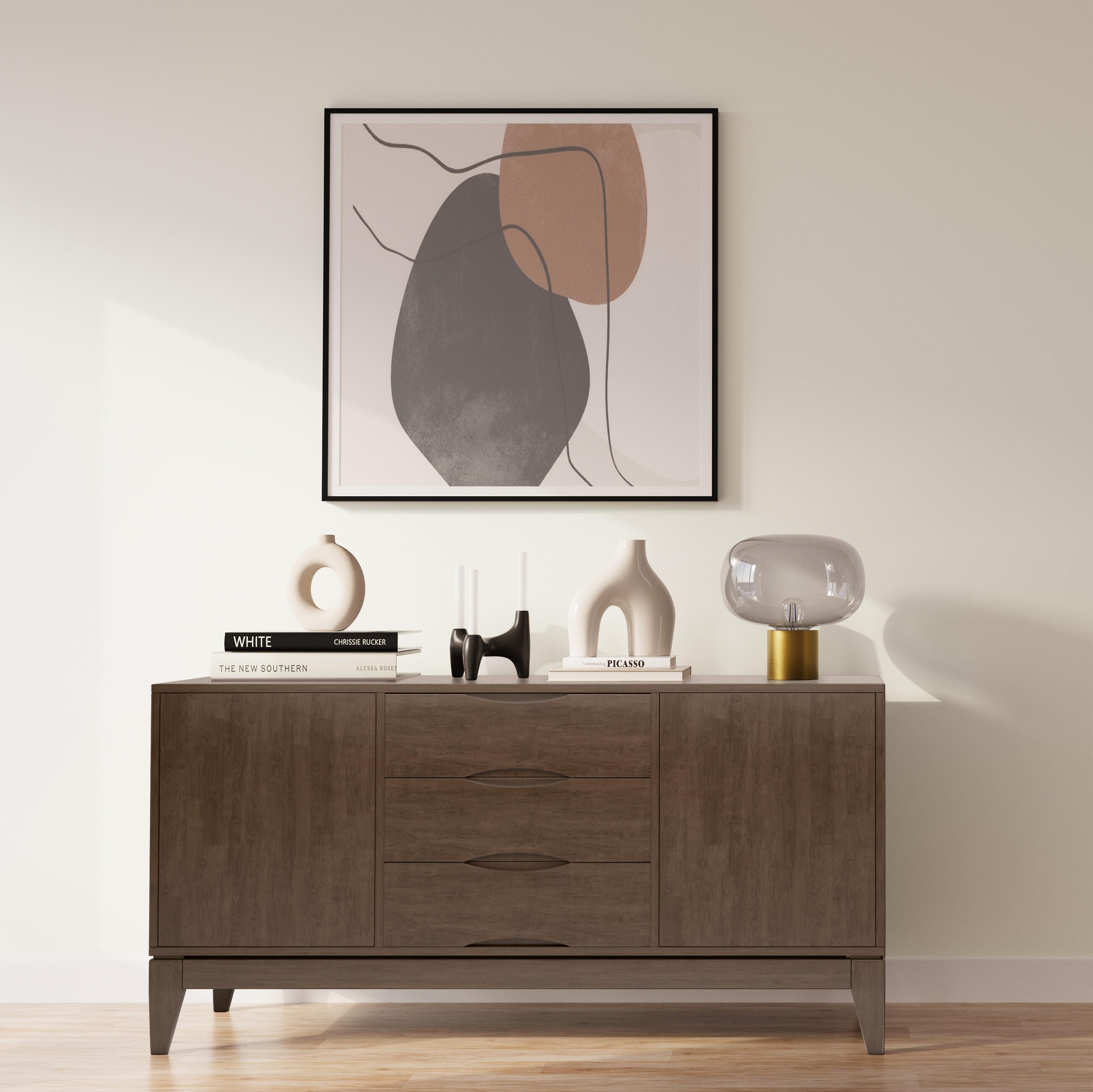 Click here for Simpli Home Harper Sideboard Buffet  Walnut Brown prices