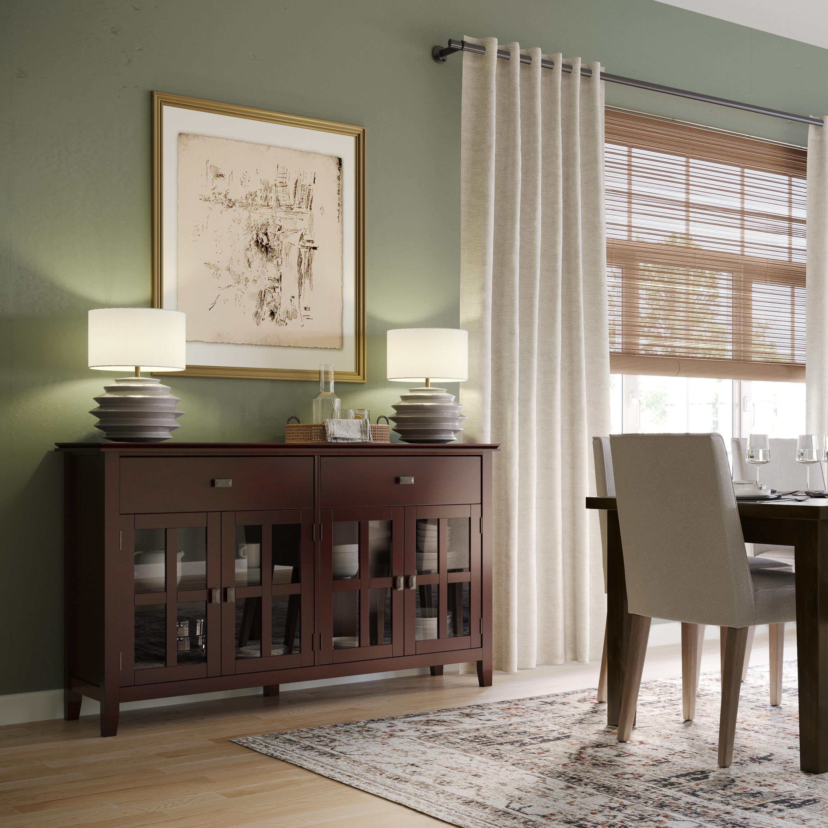 Click here for Simpli Home Artisan 4 Door Sideboard Buffet  Brown prices