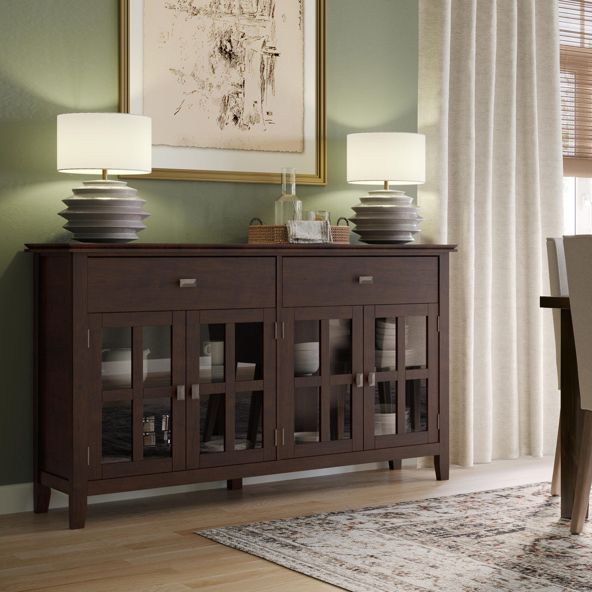 Click here for Simpli Home Artisan 4 Door Sideboard Buffet  Dark... prices