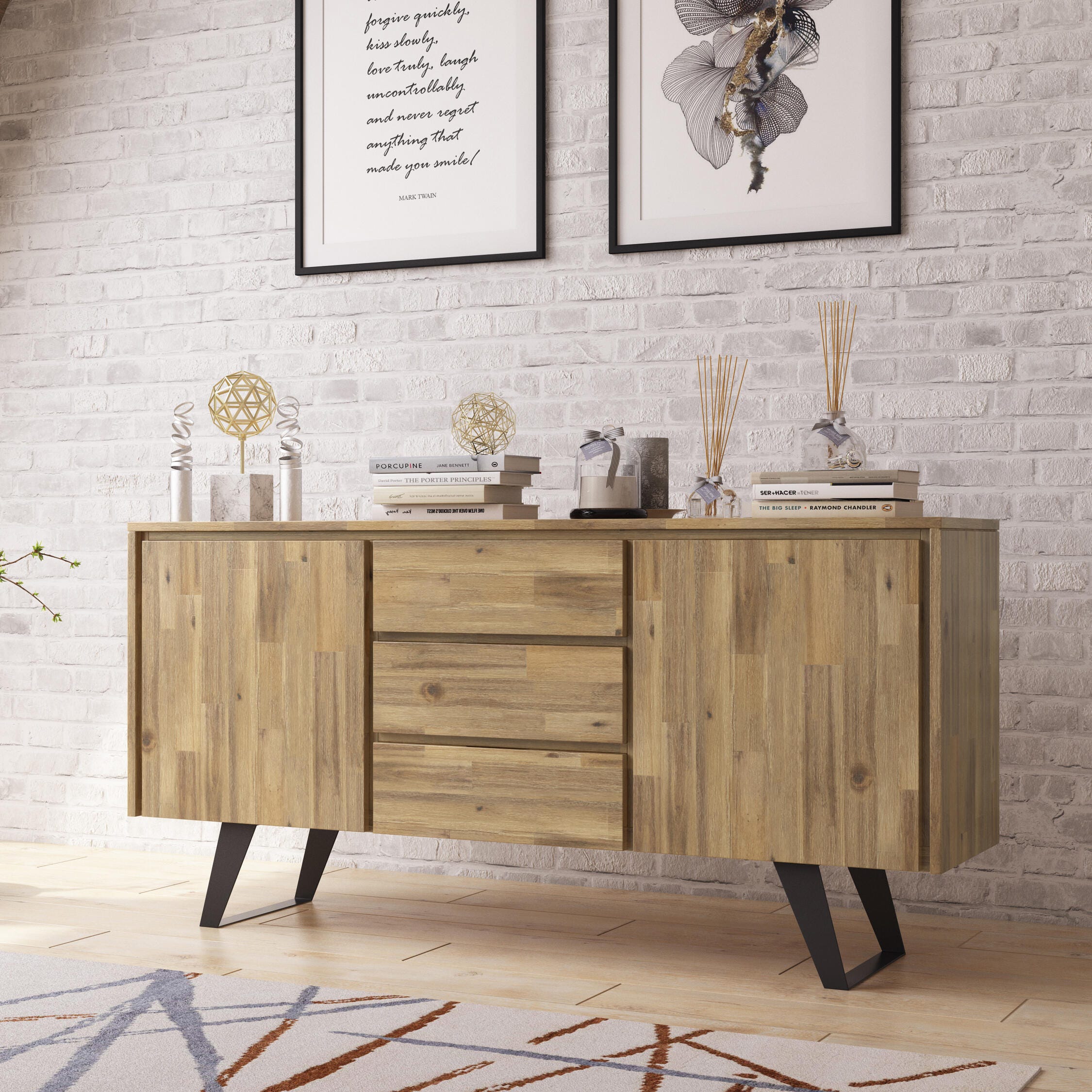 Click here for Simpli Home Lowry Sideboard Buffet  Distressed Gol... prices