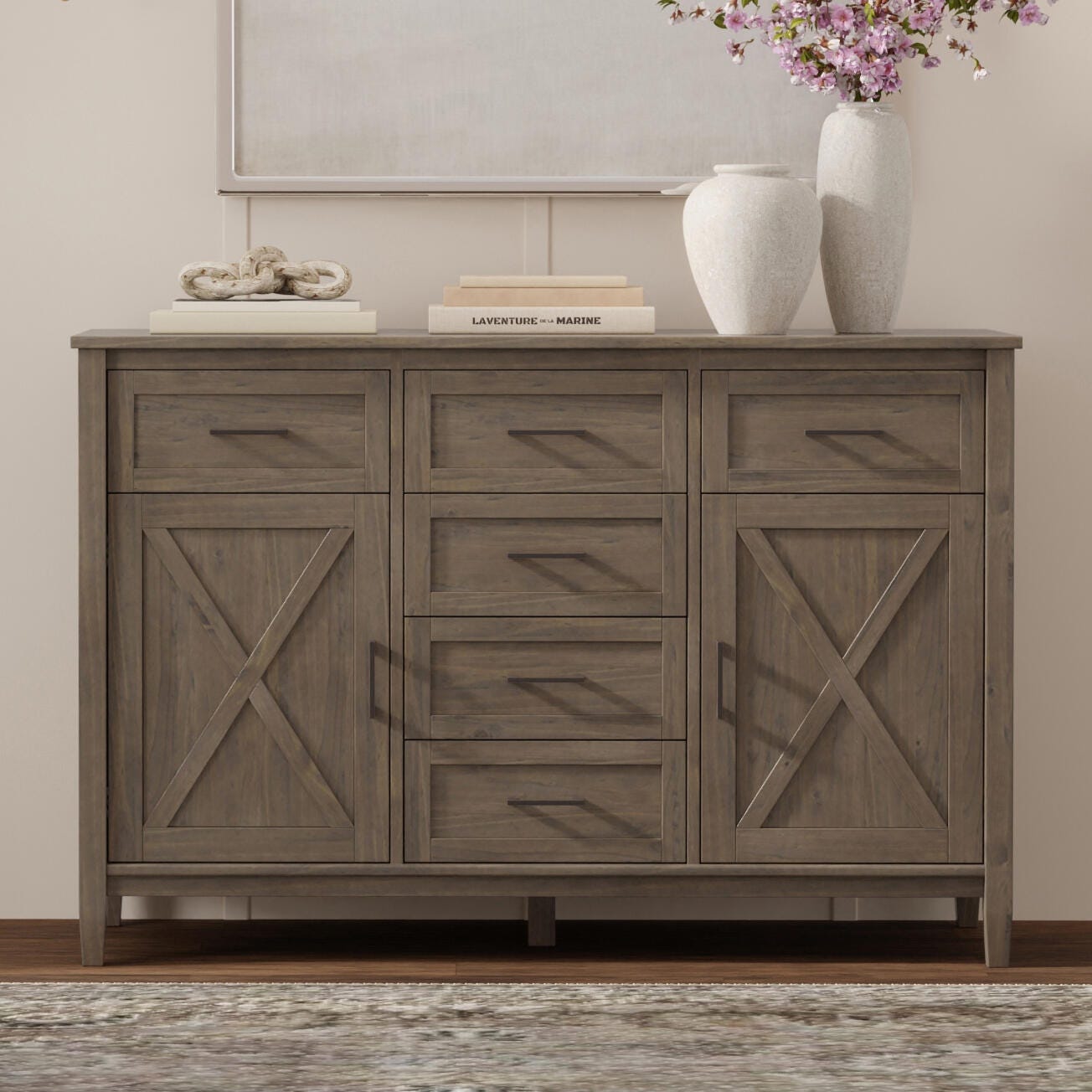 Click here for Simpli Home Ela Sideboard  Smoky Brown prices