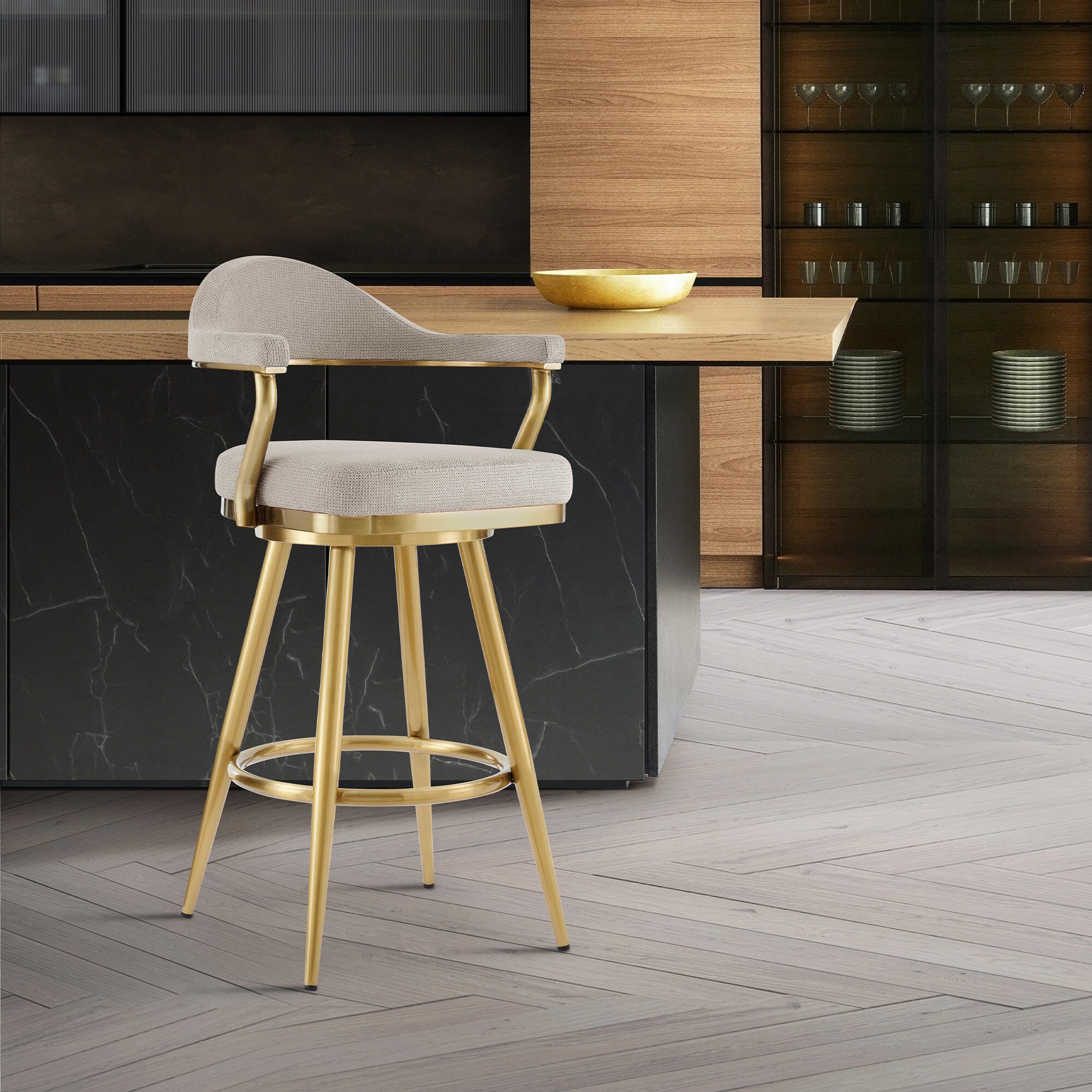 Click here for Justin Swivel Bar Height Bar Stool  Taupe prices