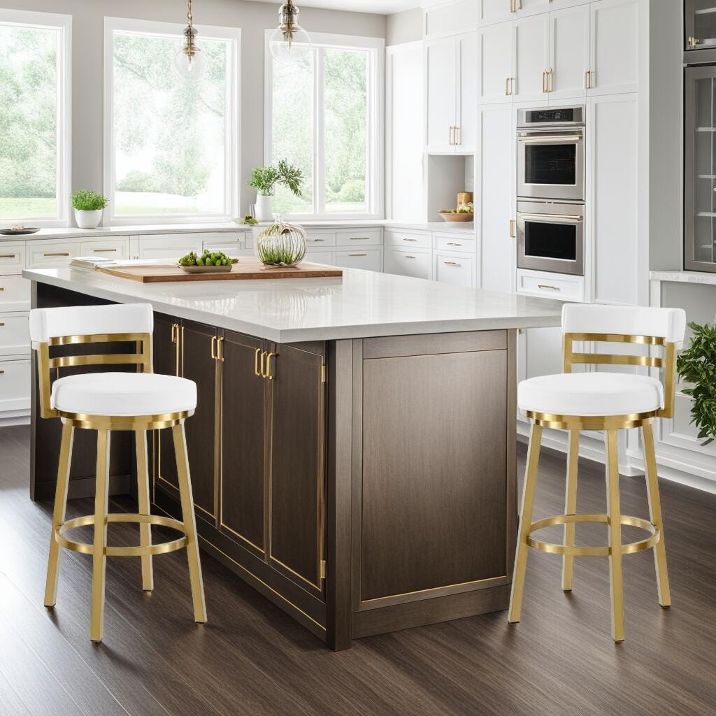 Click here for Madrid Swivel Counter Height Bar Stool  White prices