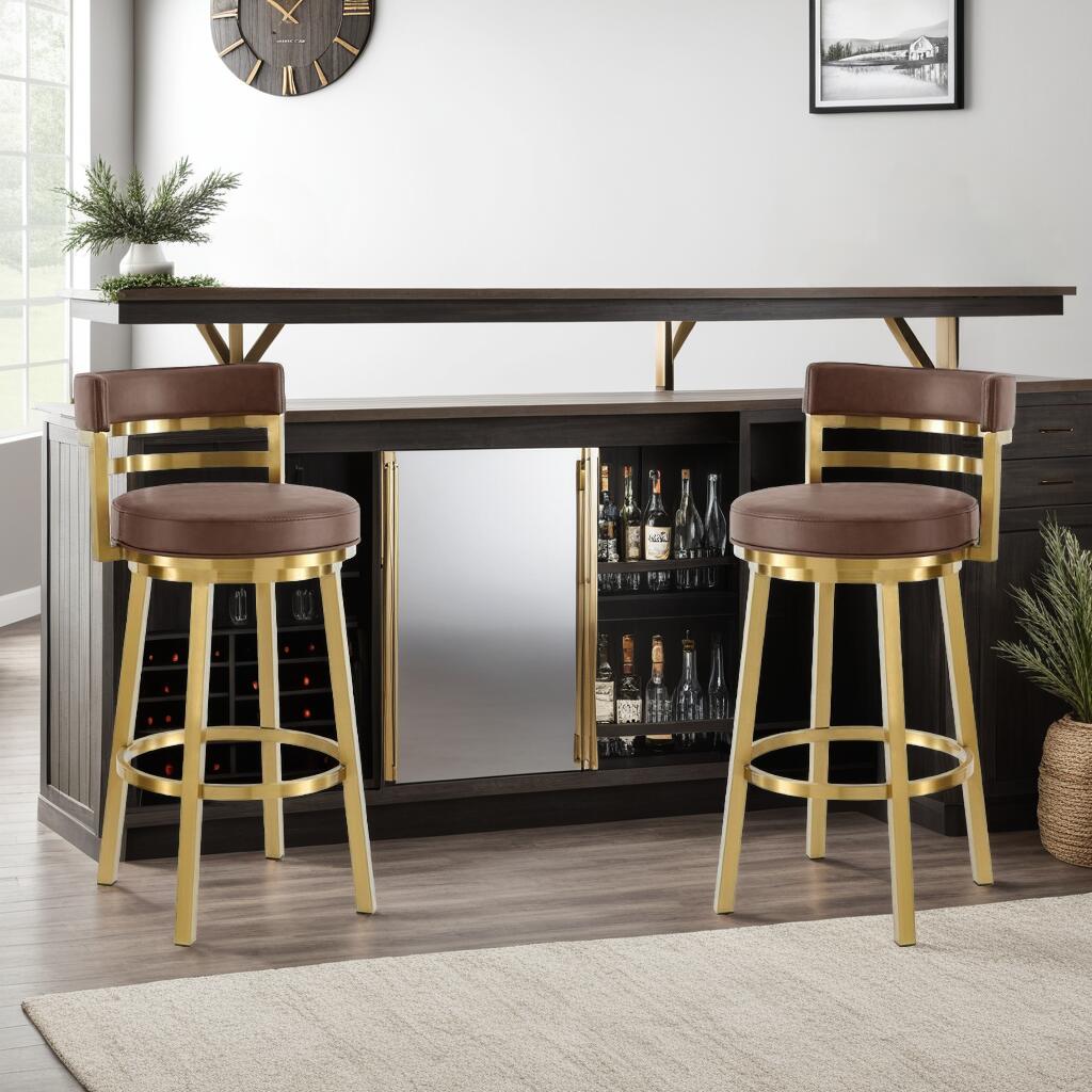 Click here for Madrid Swivel Bar Height Bar Stool  Vintage Coffee prices