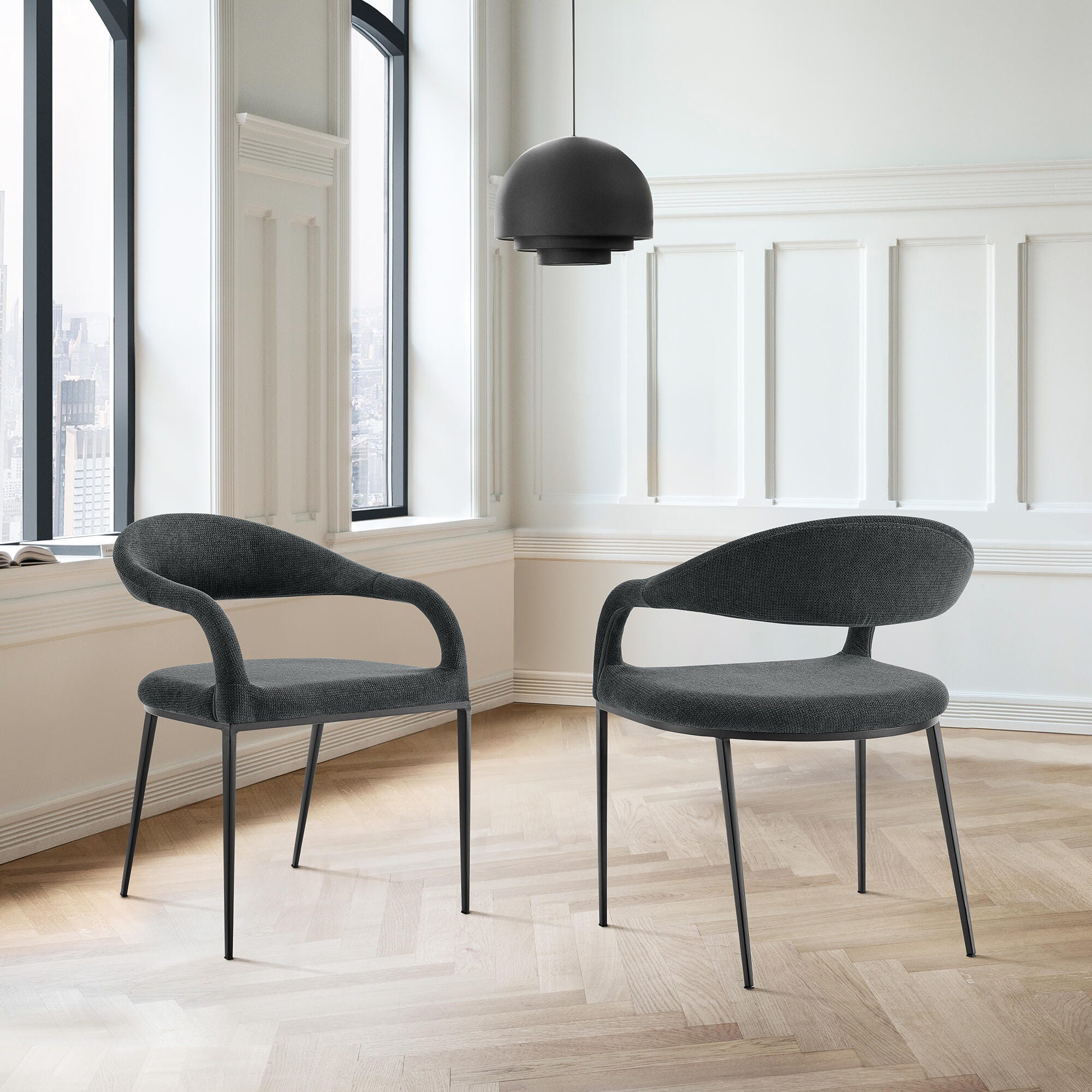 Click here for Morgan Dining Chair (Set of 2)  Charcoal Gray prices