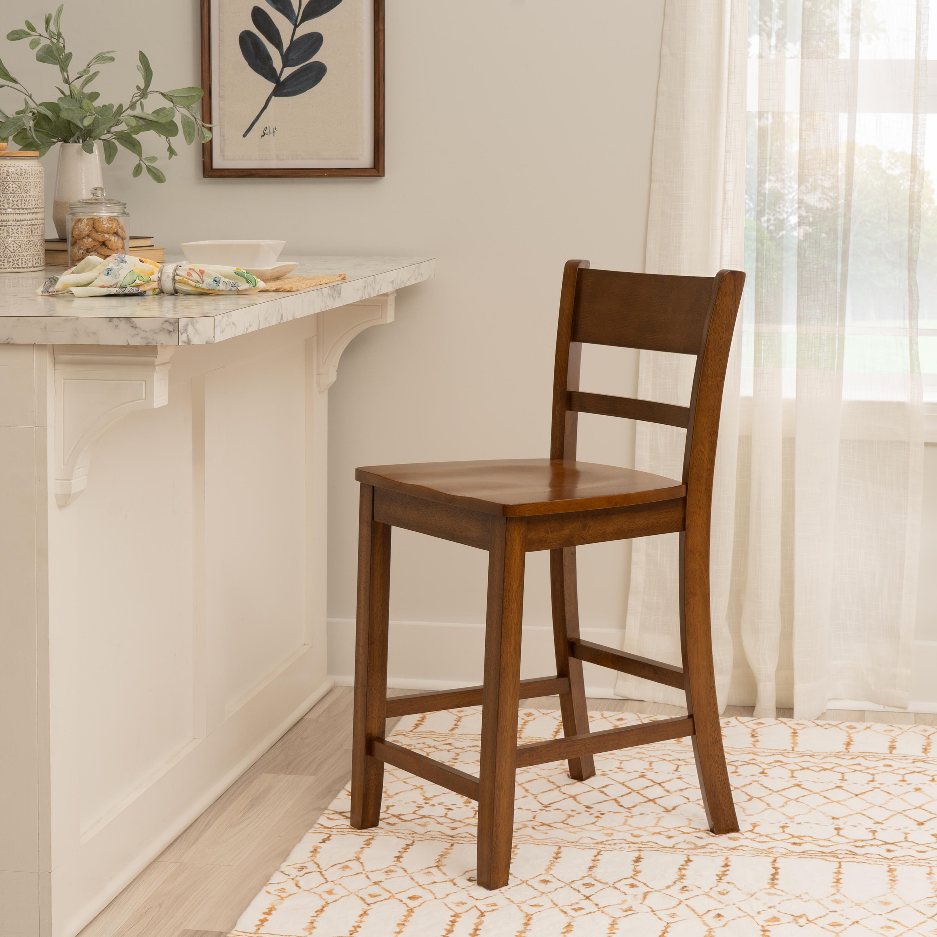 Click here for Linon Banks Villa Counter Height Bar Stool  Walnut prices
