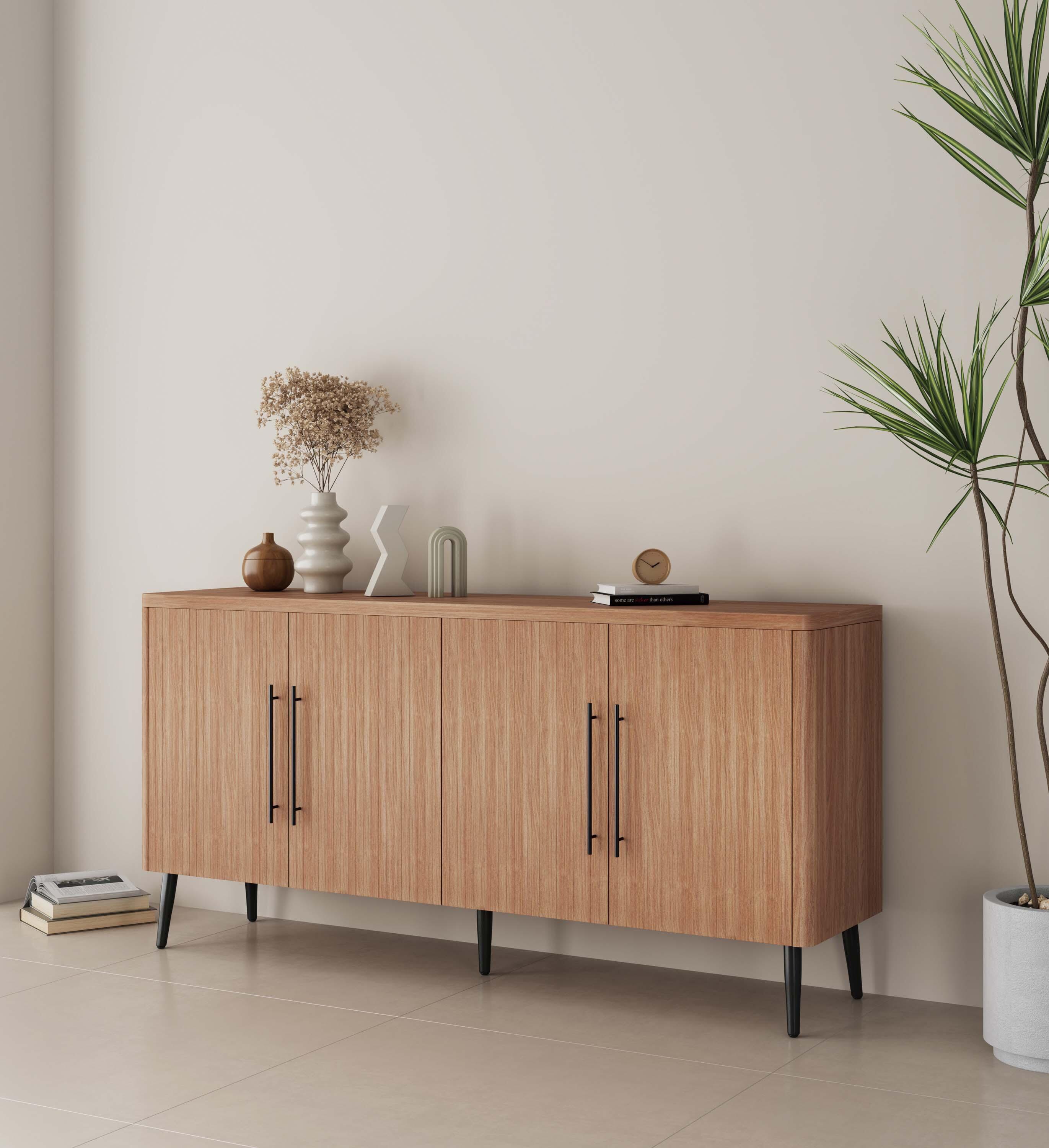 Click here for Manhattan Comfort Jodie 8-Shelf Sideboard  Maple prices