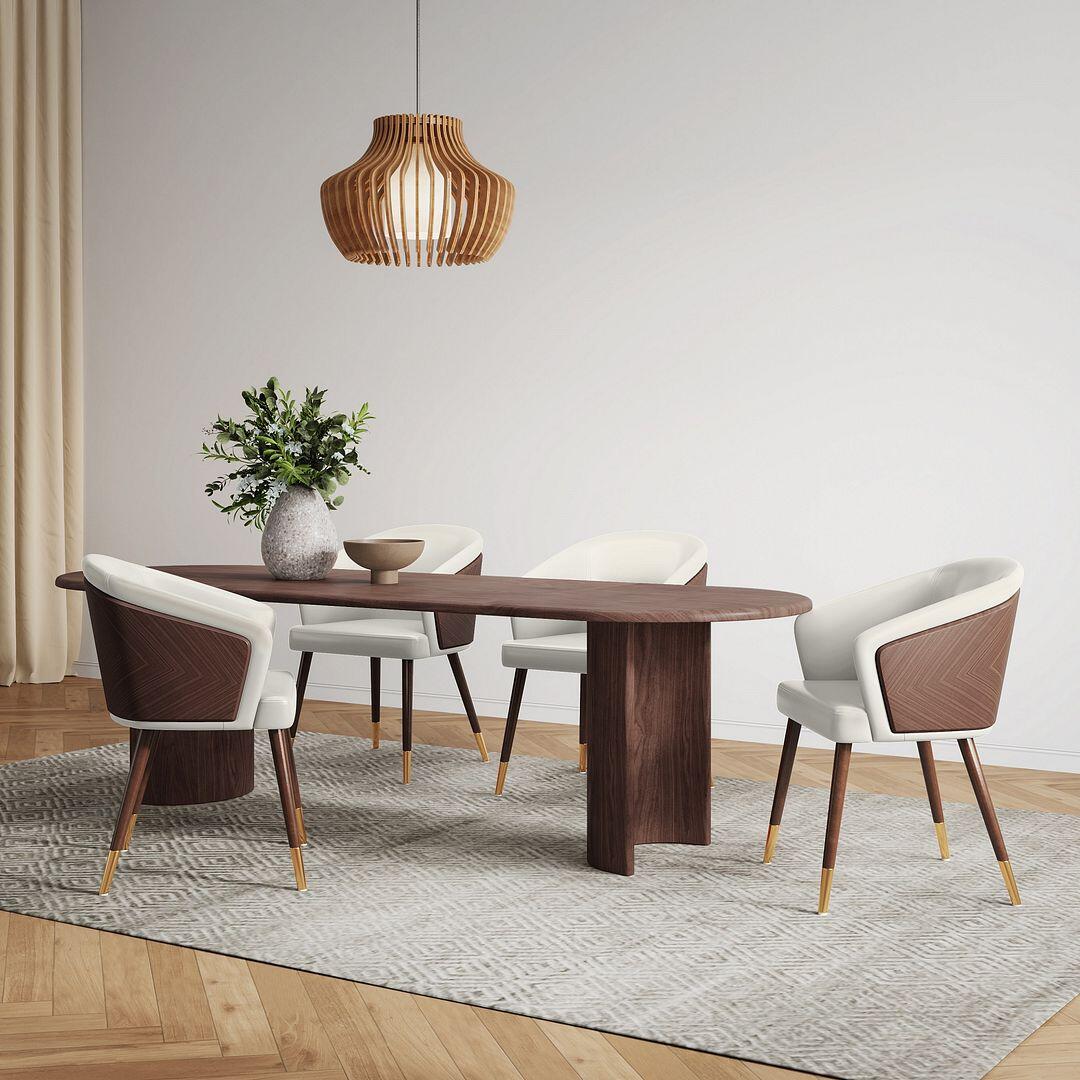 Click here for Manhattan Comfort Reeva Dining Chair  Walnut/Cream prices