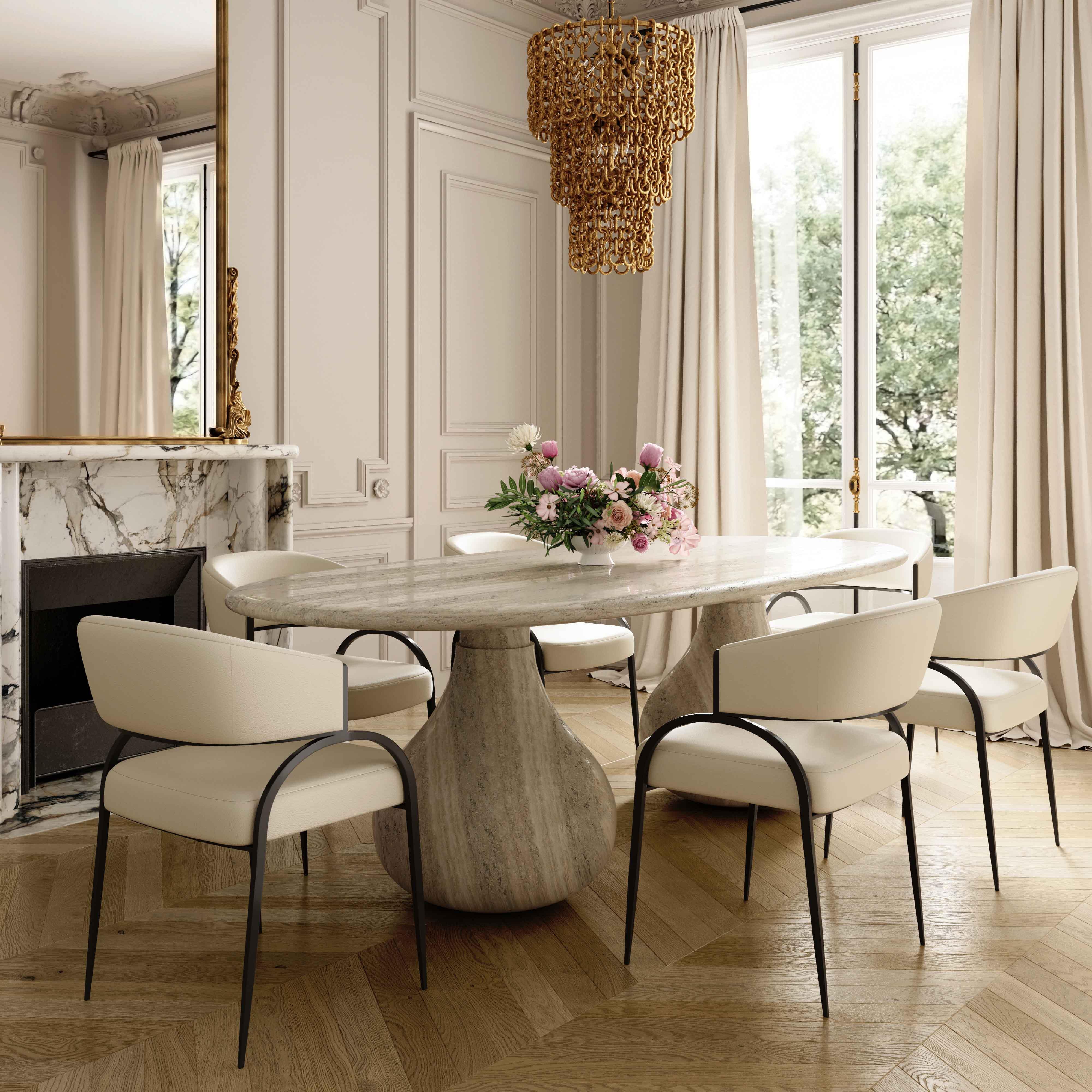 Click here for TOV Furniture Tatum Dining Chair  Leather Cream prices